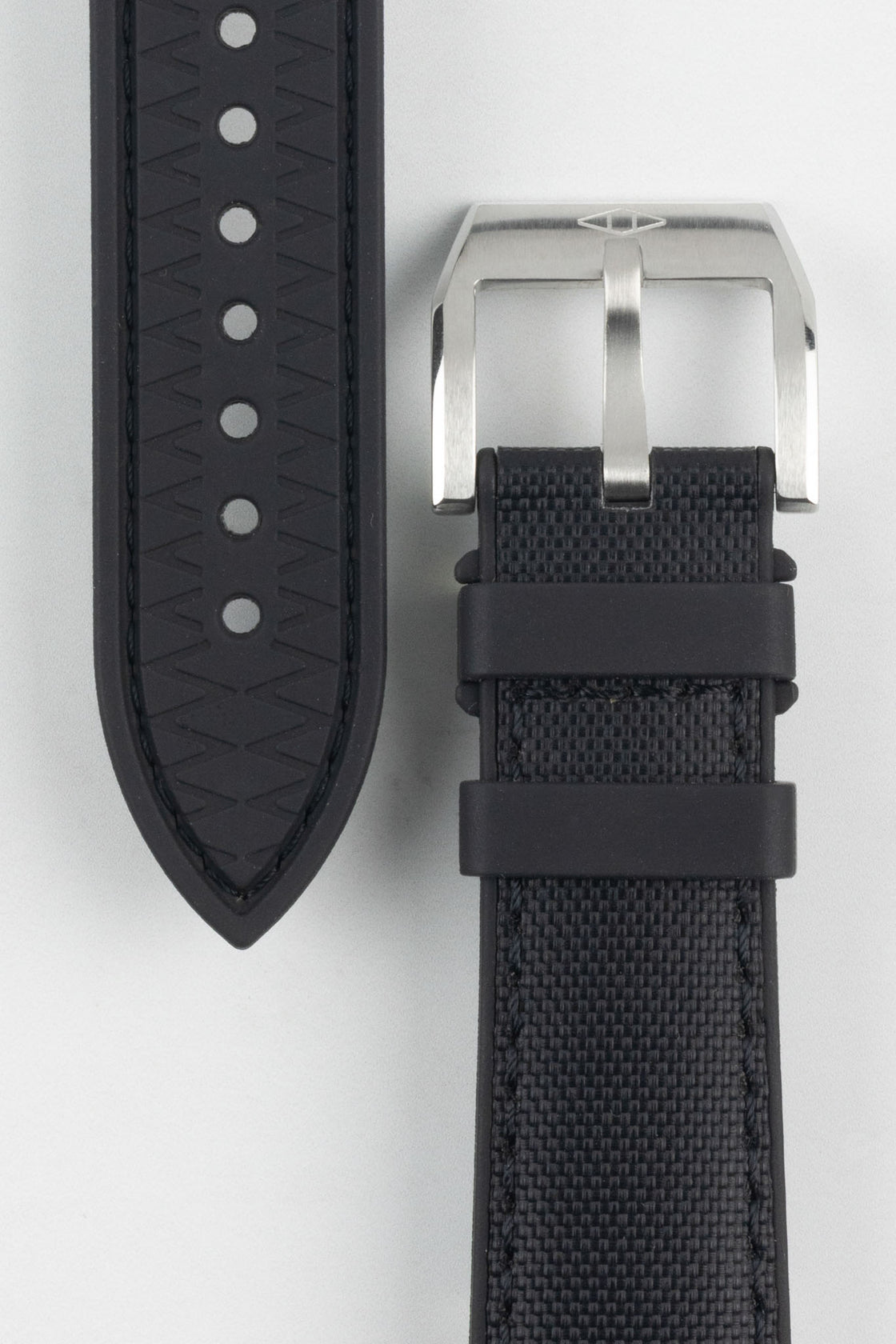 Artem Straps HydroFlex™ Black Hybrid FKM Rubber Watch Strap with Black ...