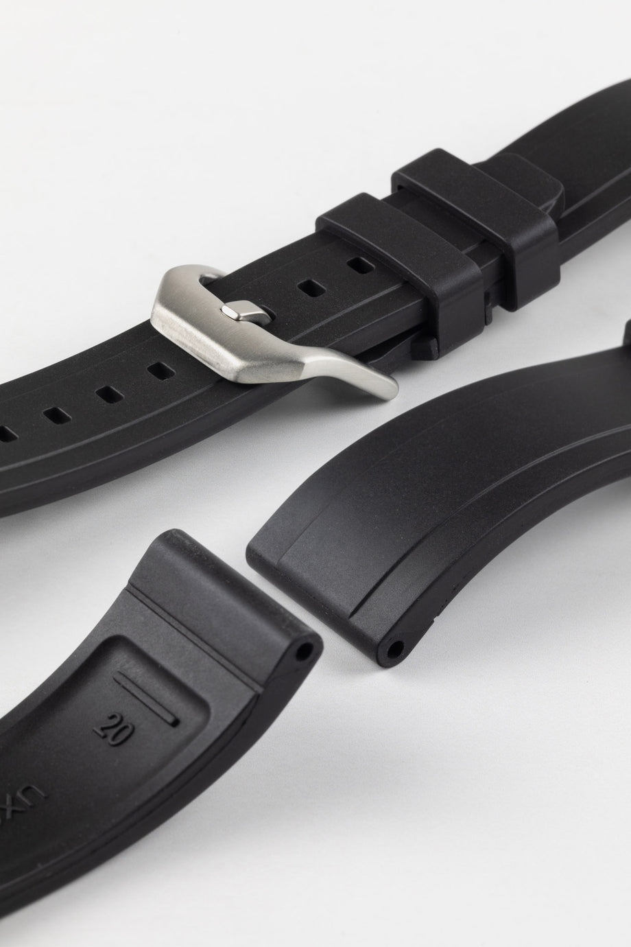 Black FKM Rubber Watch Strap and buckle by Crafter Blue – Watch Obsession