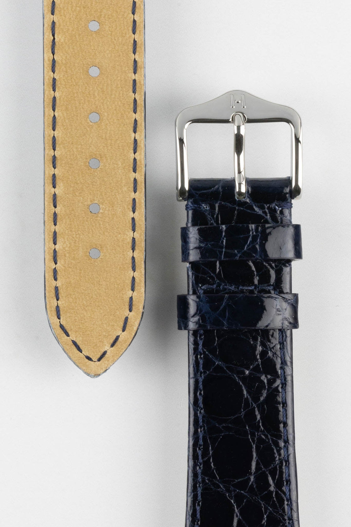 Shiny Crocodile Watch Strap | Blue | Hirsch Straps – Watch Obsession