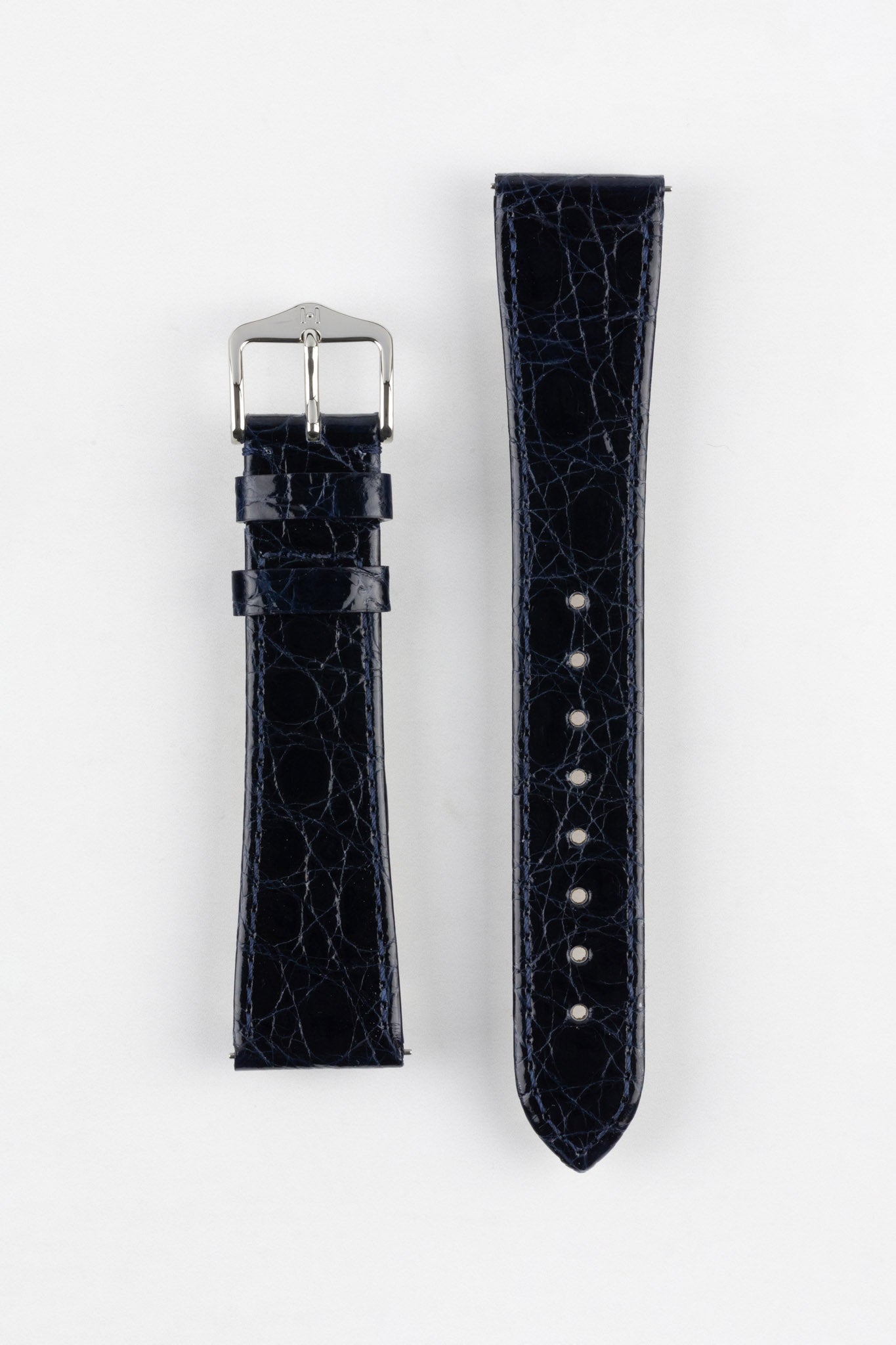 Shiny Crocodile Watch Strap | Blue | Hirsch Straps – Watch Obsession