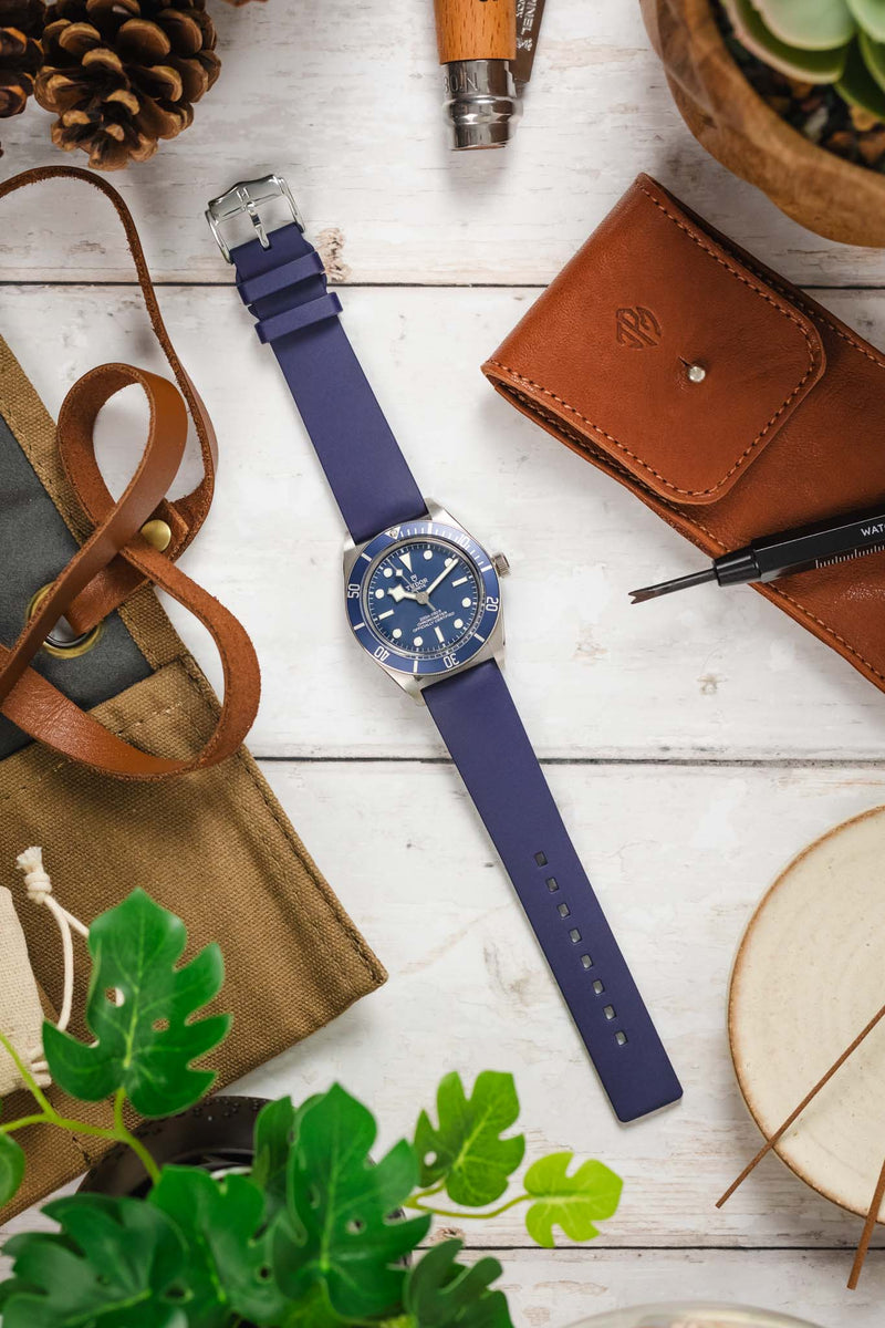 Blue Rubber Watch Strap | Hirsch Pure | WatchObsession UK – Watch Obsession