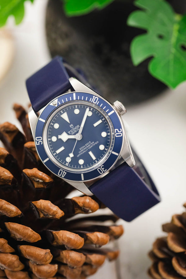 Blue Rubber Watch Strap | Hirsch Pure | WatchObsession UK – Watch Obsession
