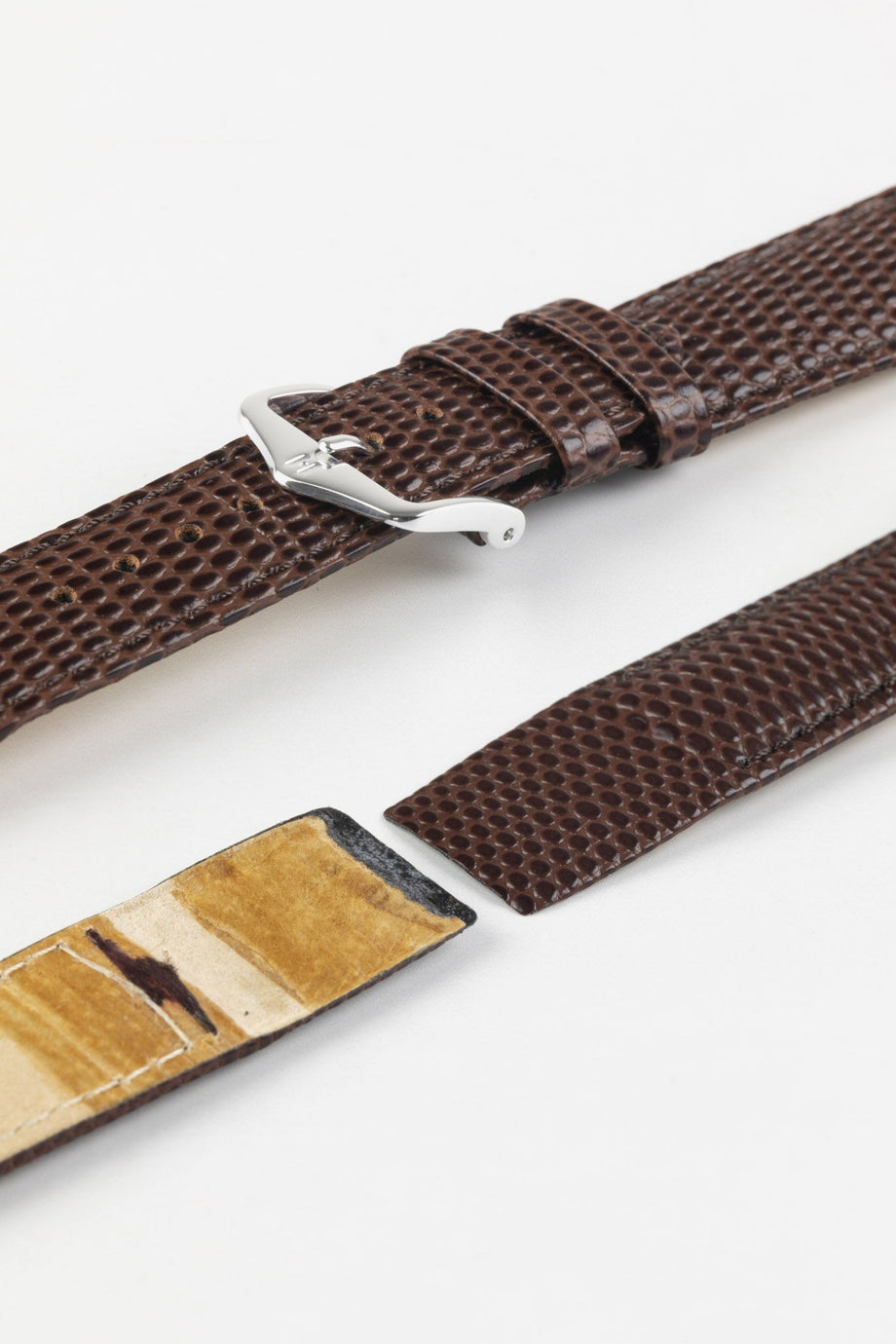 Hirsch Brown Leather Watch Strap | Lizard Embossed | WatchObsession UK ...