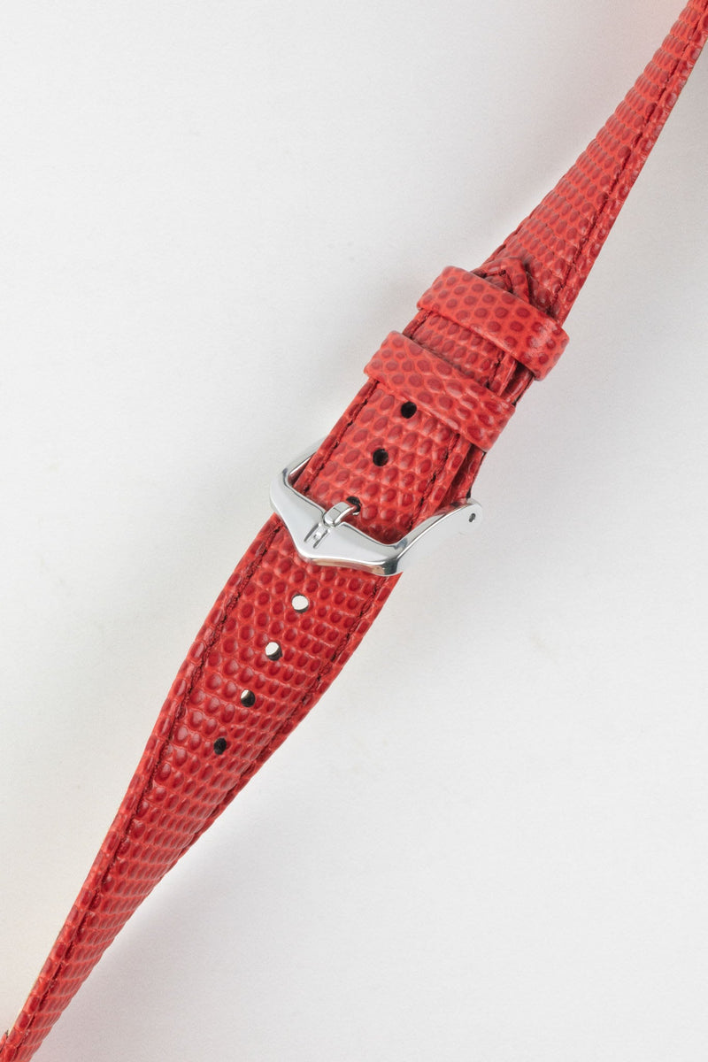 Hirsch Lizard Embossed Watch Strap | Red | WatchObsession UK – Watch ...