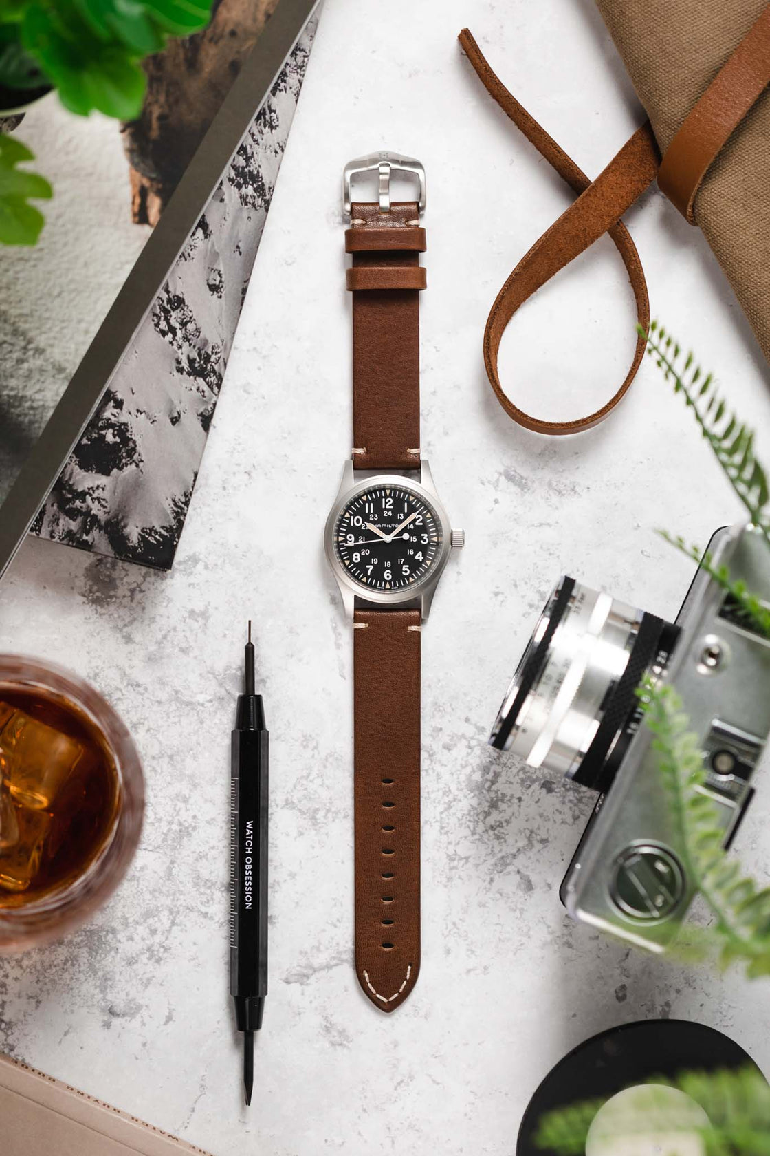 Hirsch Ranger Retro Watch Strap | Brown | WatchObsession UK – Watch ...