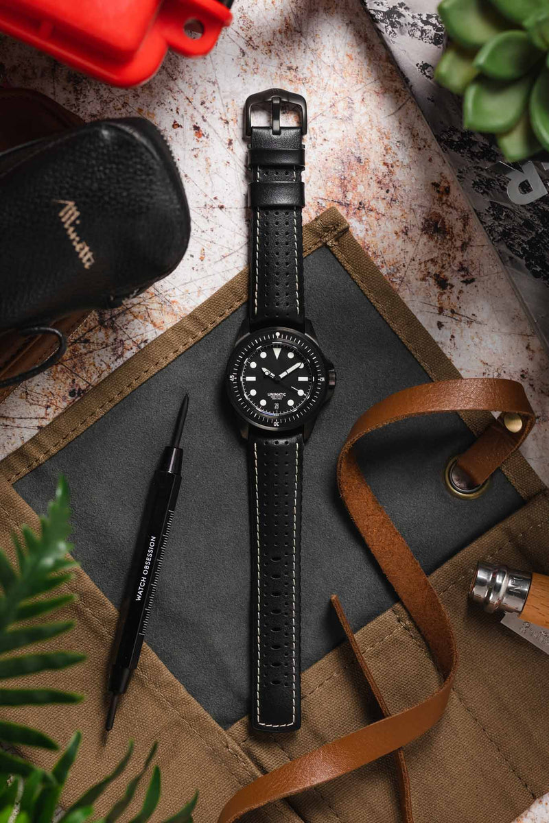 Hirsch Tiger Performance Watch Strap | Black | WatchObsession UK ...