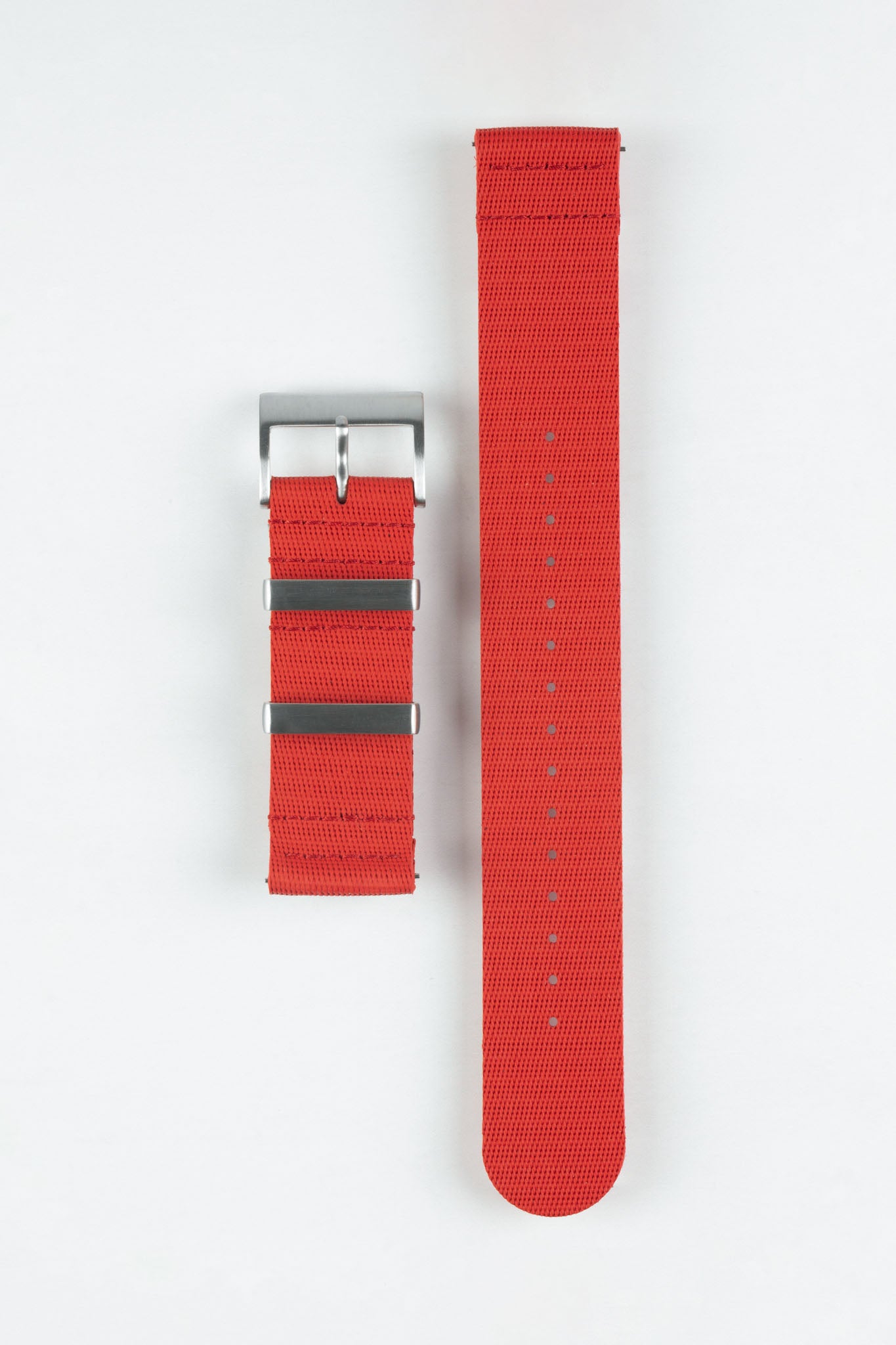 Rubber Two-Piece Watch Strap | Red | Watch Obsession UK