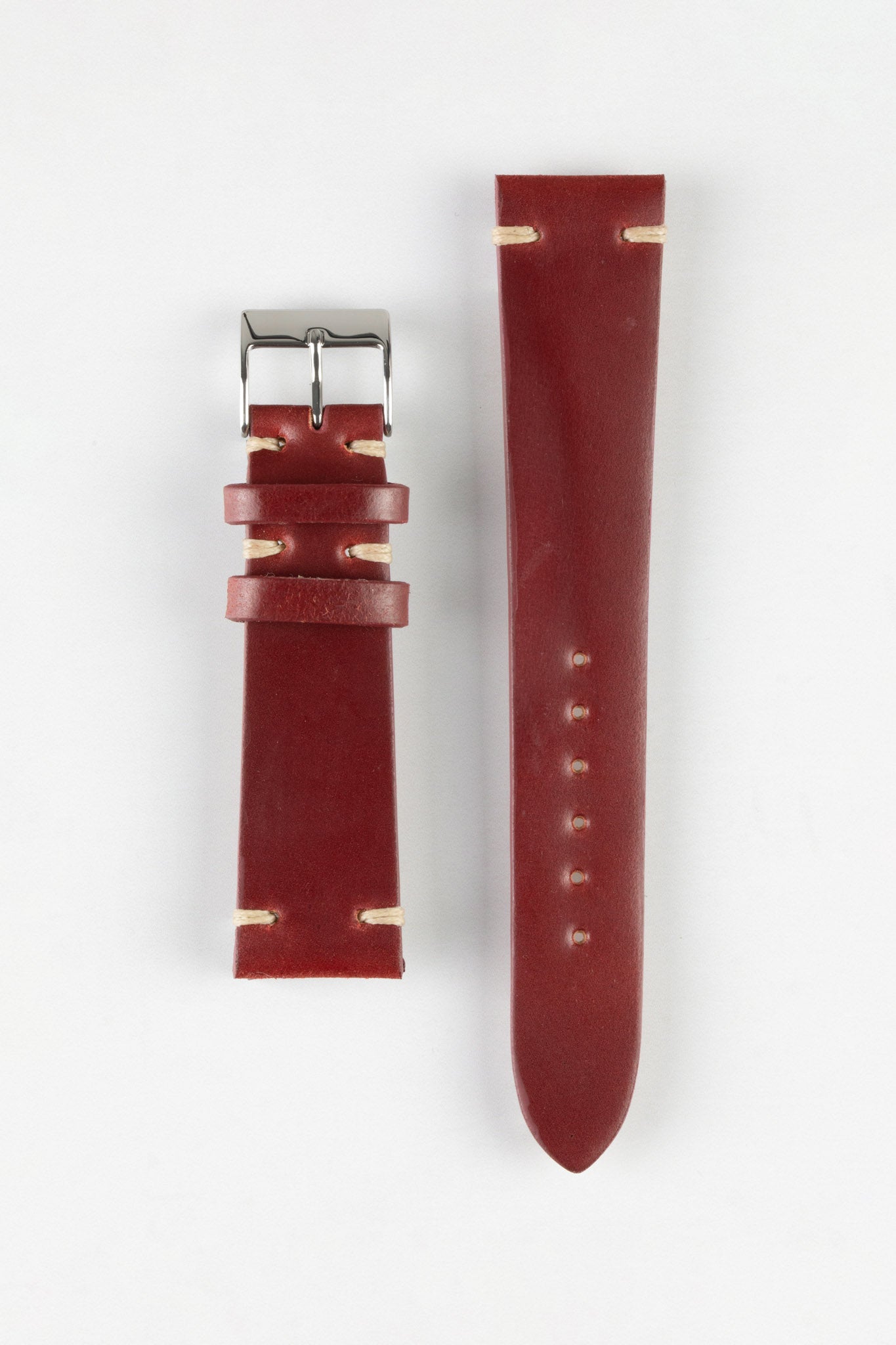 JPM Italian Shell Cordovan Watch Strap in RED | WatchObsession – Watch ...