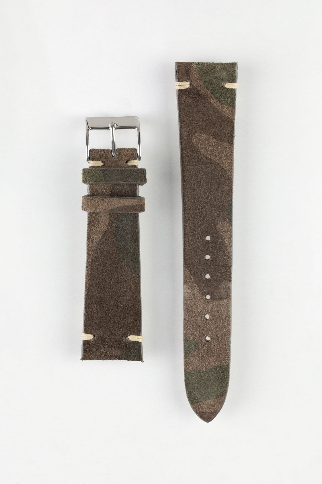 JPM Italian Vintage Suede Leather Watch Strap in BROWN CAMOUFLAGE ...
