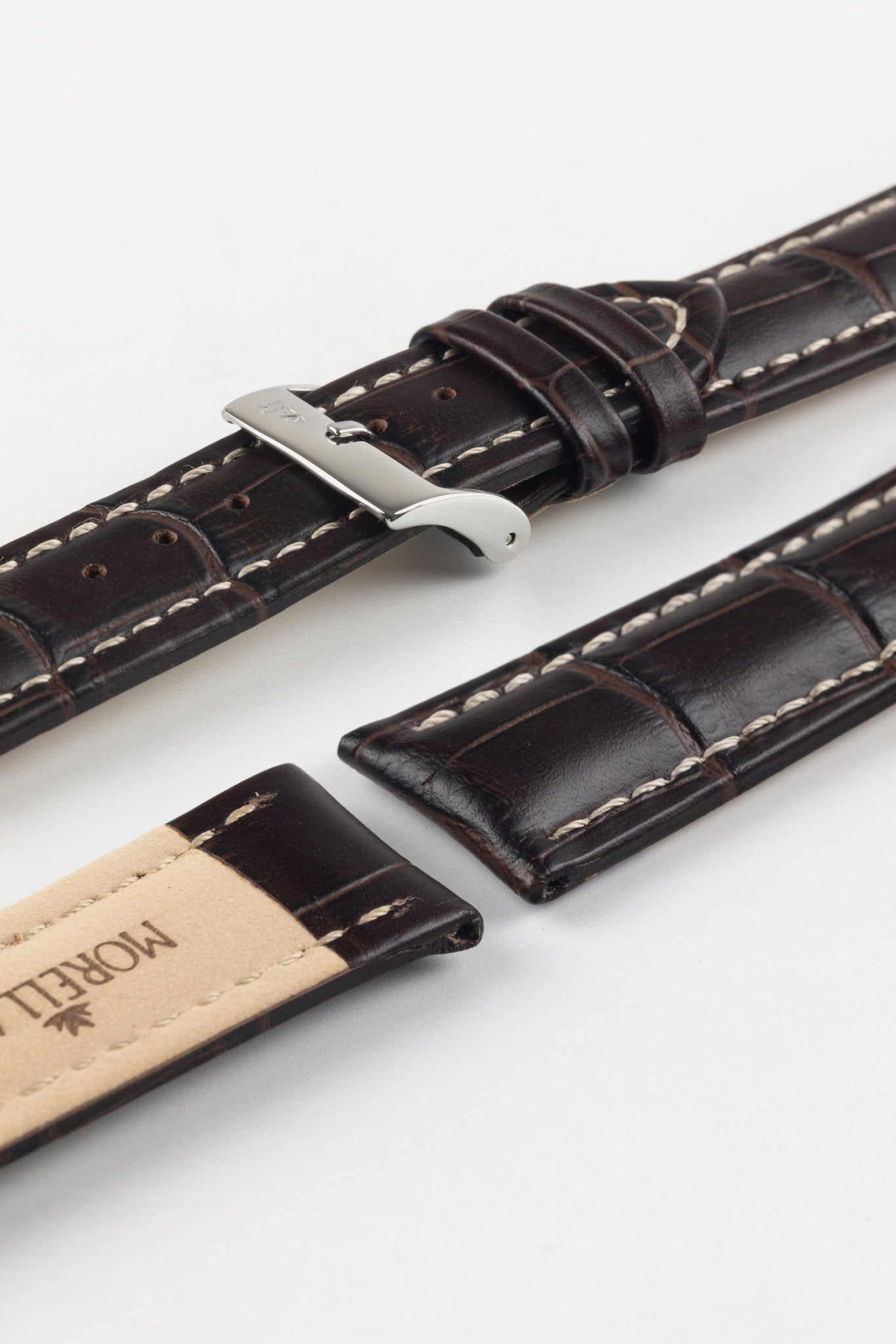 Morellato PLUS Alligator-Embossed Leather Watch Strap in BROWN