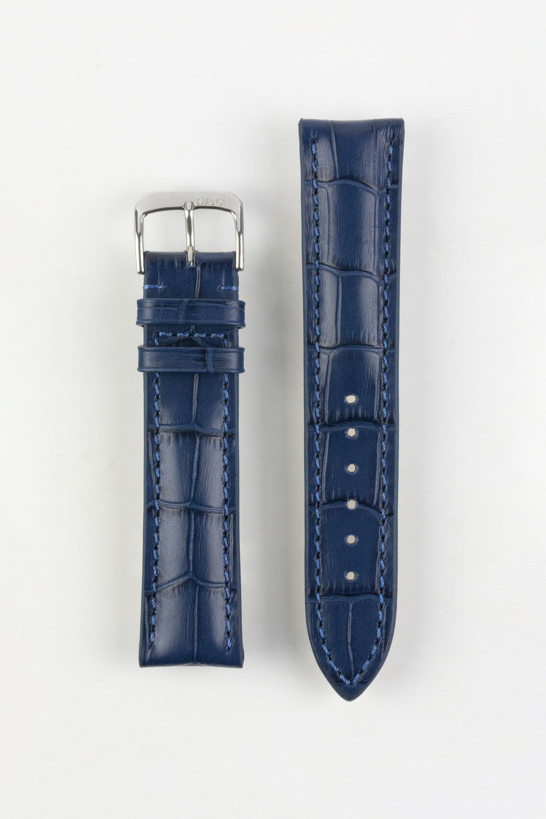 Alligator-Embossed Leather Strap | Navy Blue | WO – Watch Obsession