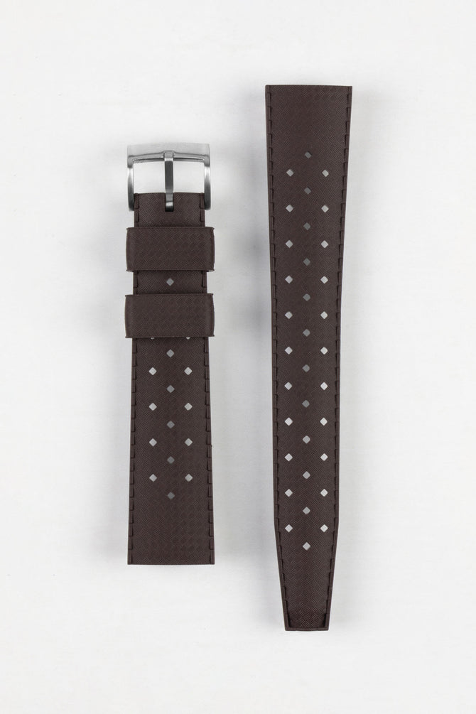 Tropic Dive Watch Strap in Brown | Textured Rubber | WO – Watch Obsession