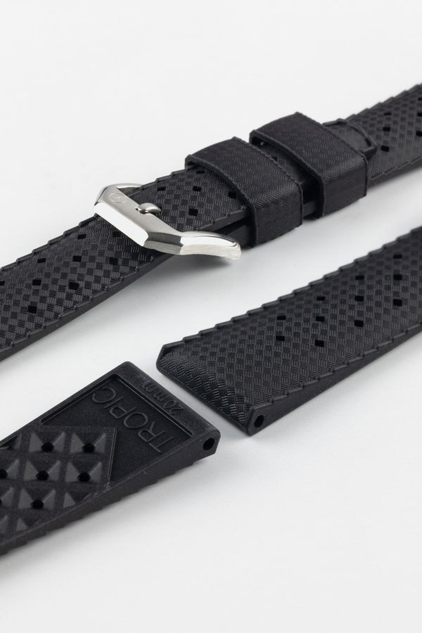 TROPIC Textured Rubber Diving Strap in BLACK | WatchObsession – Watch ...