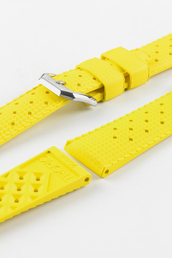 TROPIC Textured Rubber Diving Strap in YELLOW | WatchObsession – Watch ...