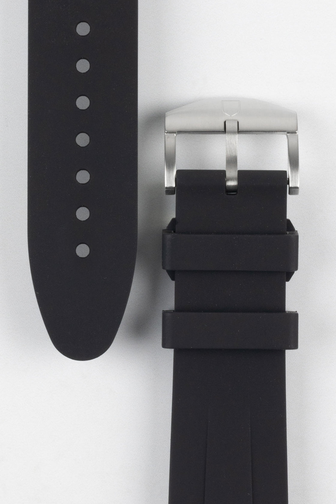 VANGUARD Integrated Curved Rubber Watch Strap - BLACK | WatchObsession ...