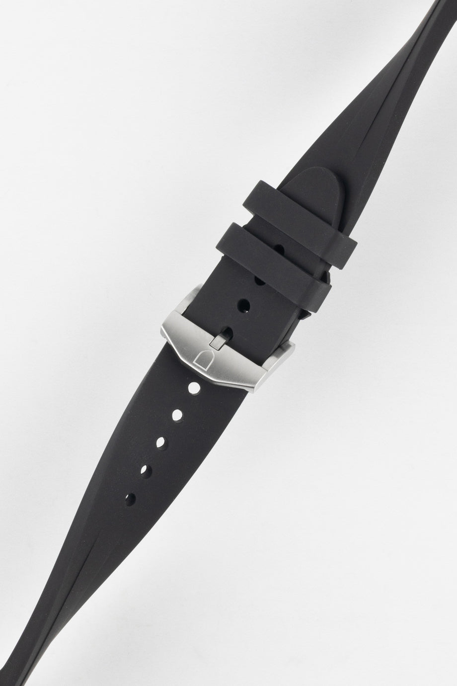 VANGUARD Integrated Curved Rubber Watch Strap - BLACK | WatchObsession ...