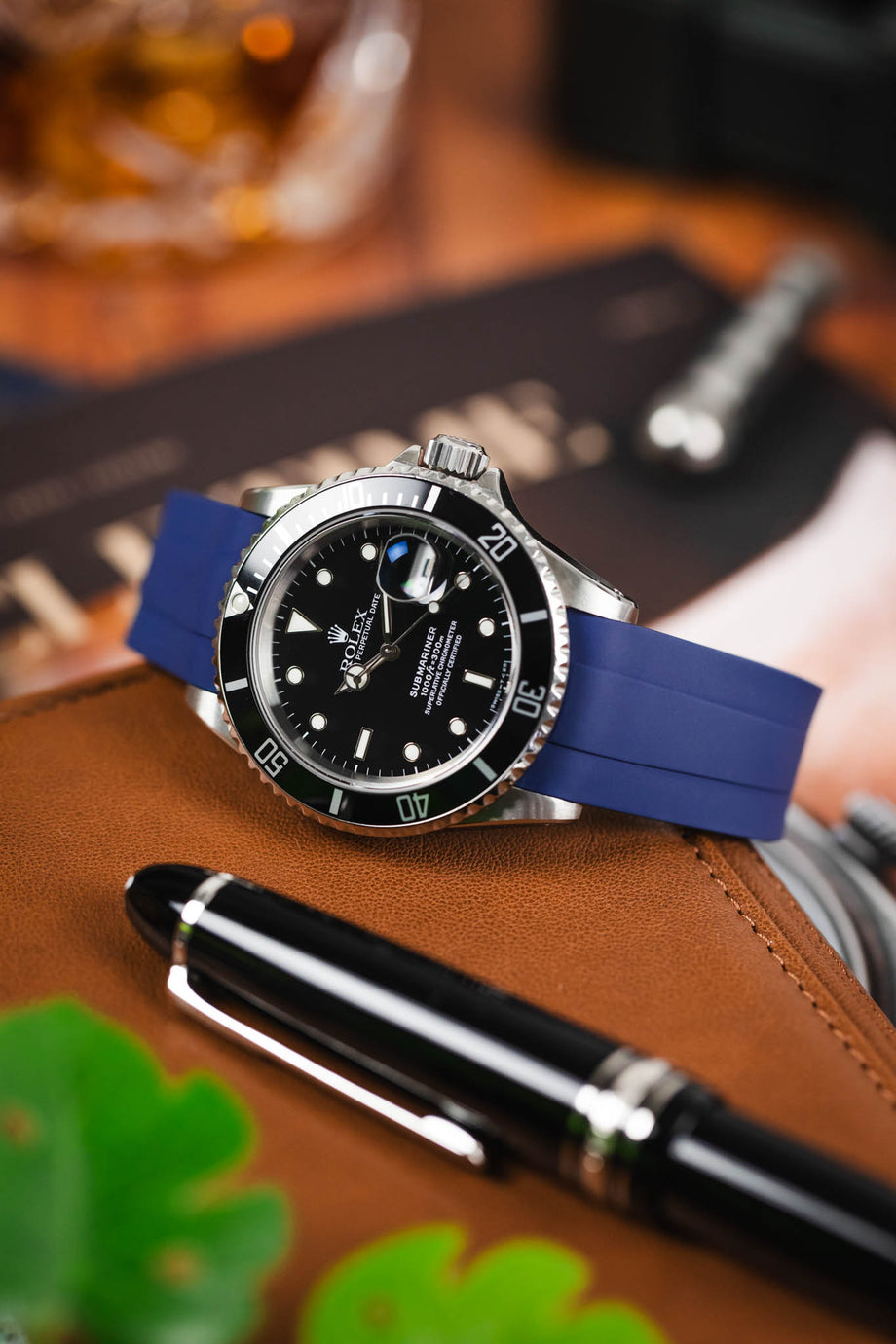 VANGUARD Integrated Curved Rubber Watch Strap - BLUE | WatchObsession ...
