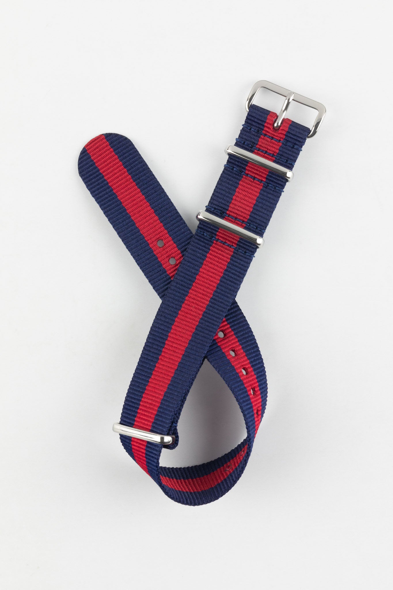 Blue Nylon Watch Strap | With Red Stripe | WatchObsession – Watch Obsession