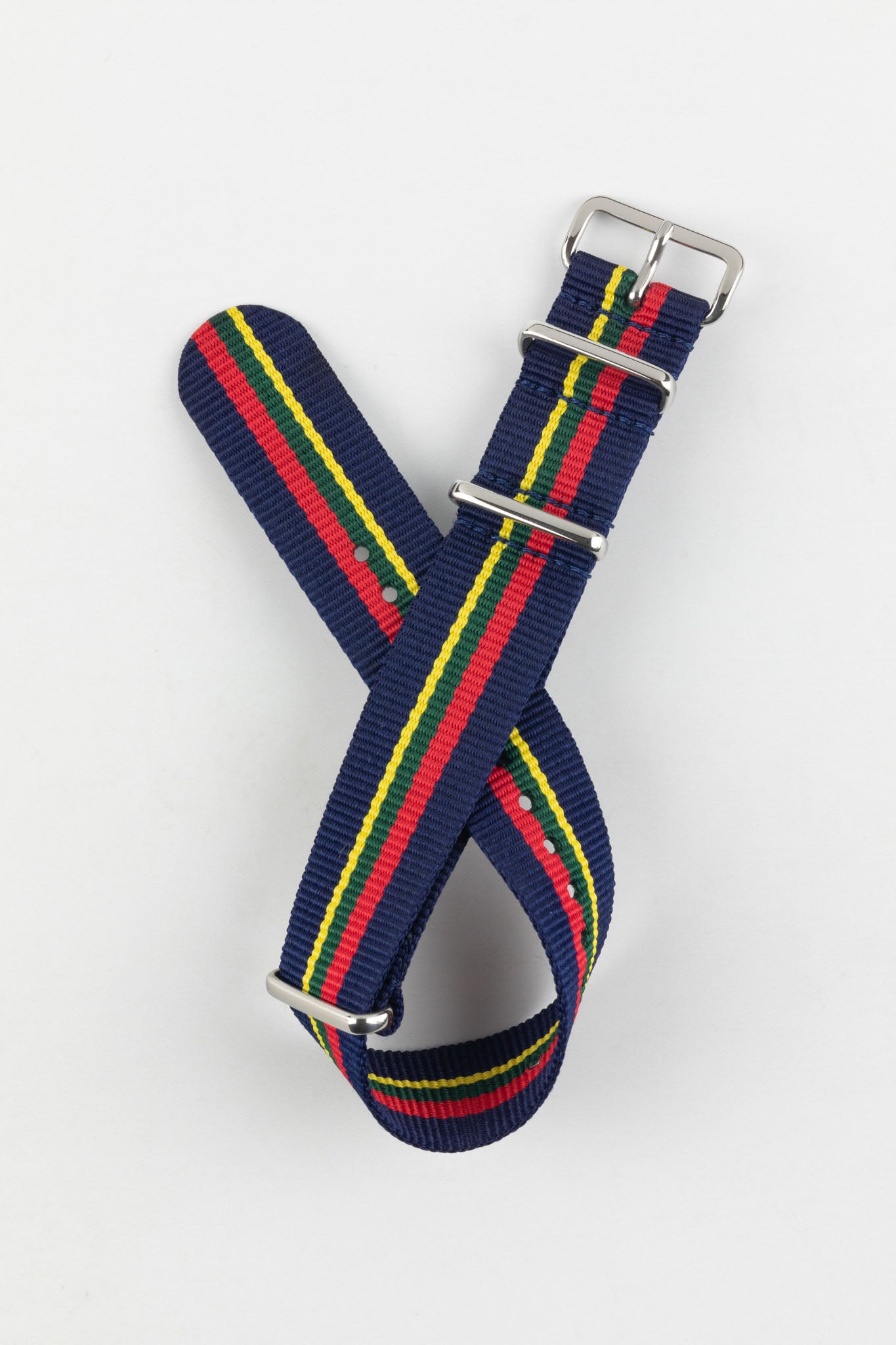 Striped Nylon Watch Strap | Blue/Red/Green/Yellow | WatchObsession ...