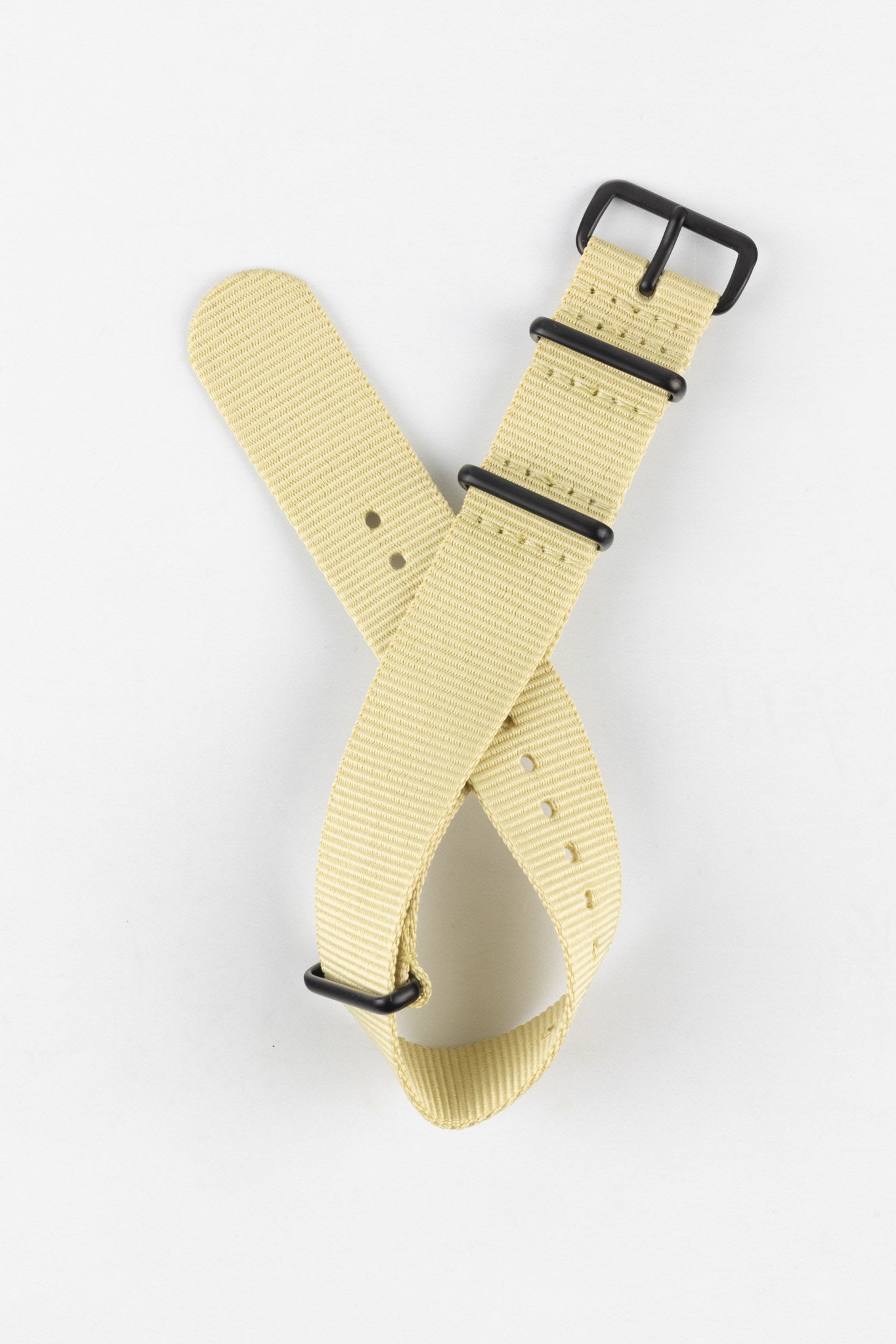 Nylon Watch Straps BEIGE w/ Polished Buckle and Keepers – Watch Obsession