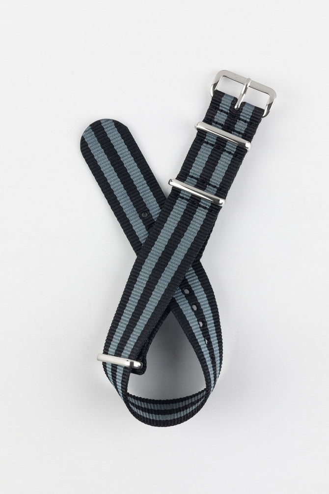 Black and Grey Nylon Watch Strap | WatchObsession UK – Watch Obsession