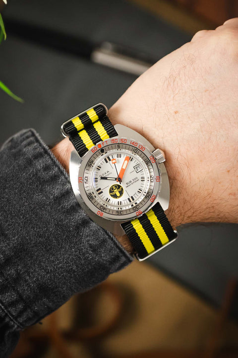 Black and Yellow Nylon Strap | Order Online | WatchObsession – Watch ...