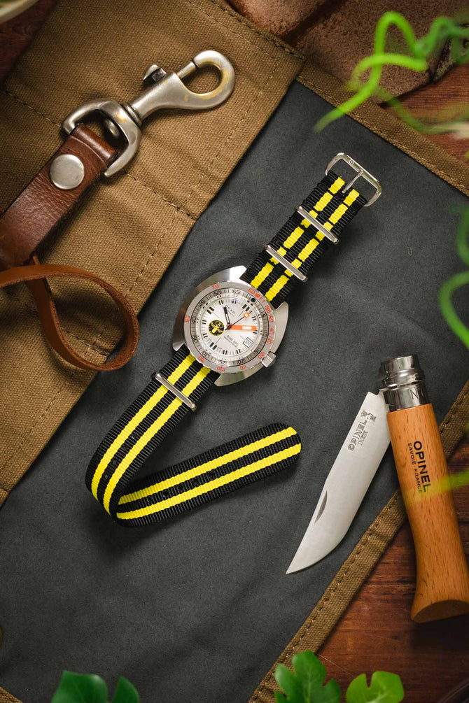 Black and Yellow Nylon Strap | Order Online | WatchObsession – Watch ...