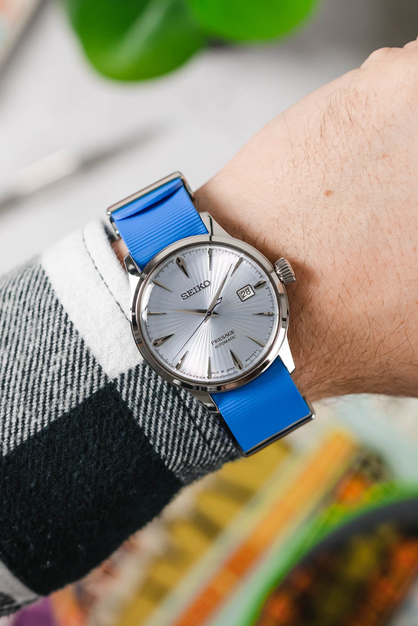 Bonetto Cinturini One-Piece | Blue Rubber | Watch Obsession UK