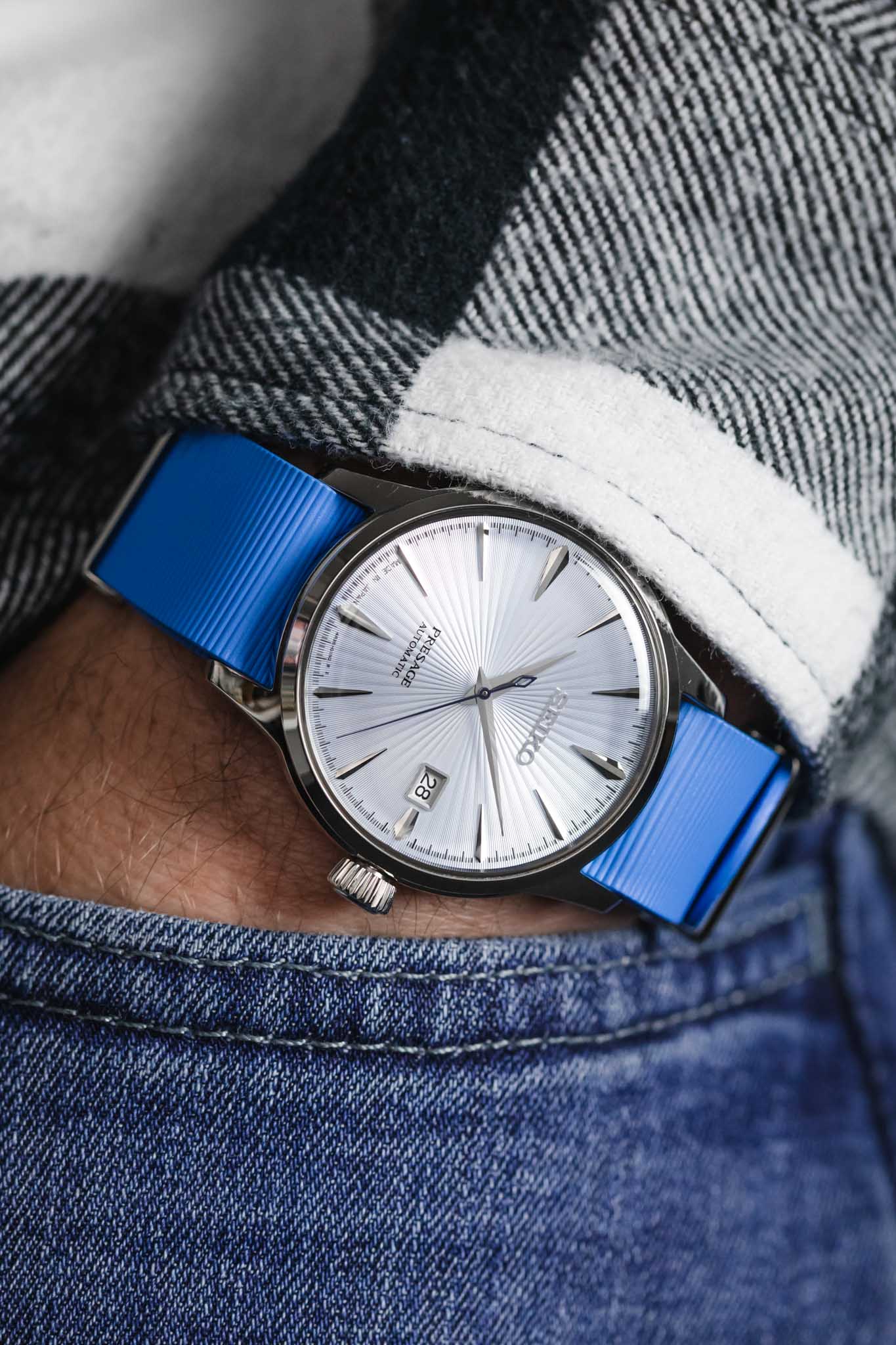 Bonetto Cinturini One-Piece | Blue Rubber | Watch Obsession UK