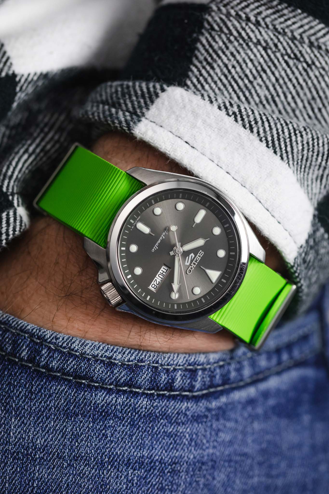 Bonetto Cinturini Rubber One-Piece | Lime Green | Watch Obsession