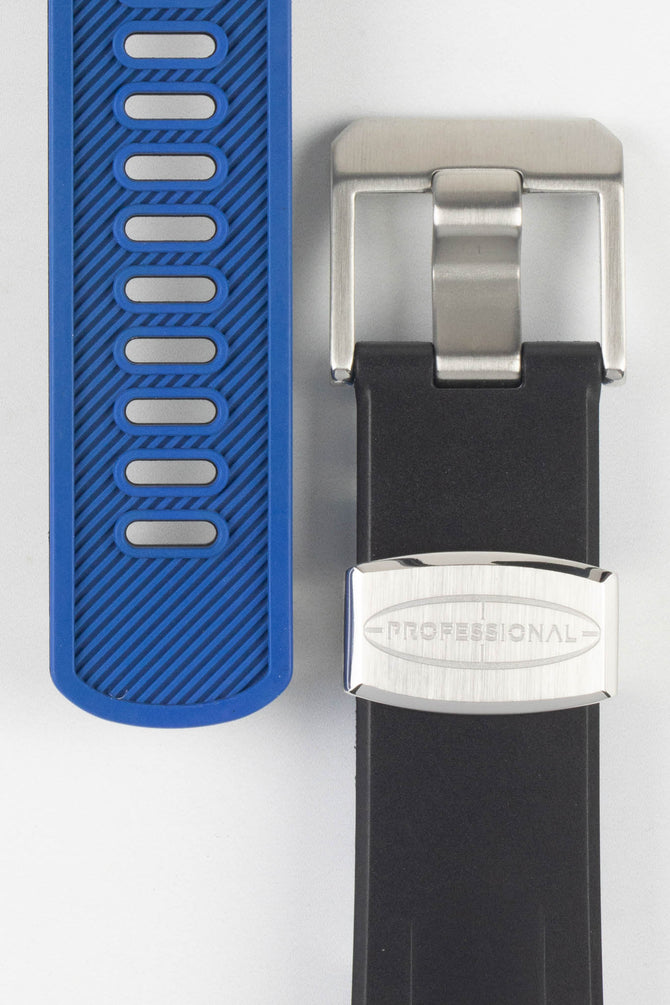 CRAFTER BLUE Rubber Watch Strap for Seiko "New" Samurai – BLACK & BLUE ...