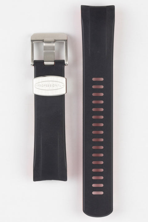 CRAFTER BLUE Rubber Watch Strap for Seiko "New" Samurai – Black & Red ...