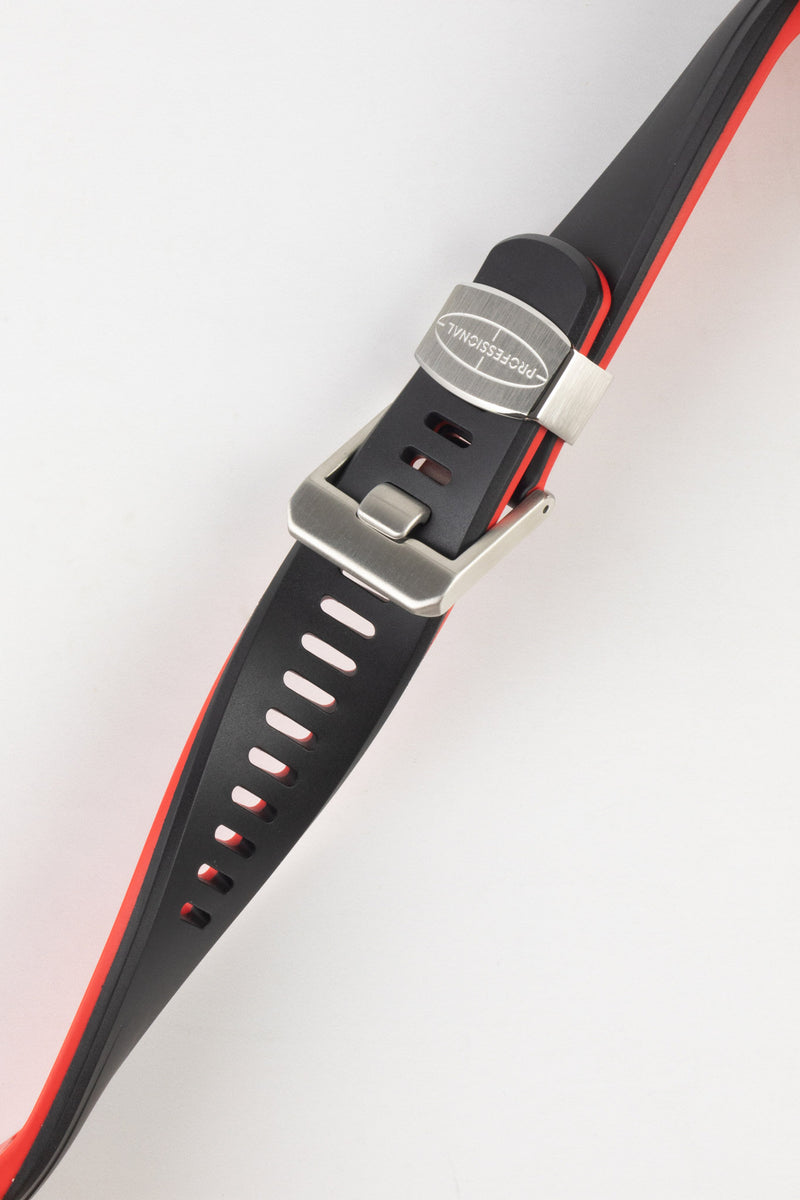 CRAFTER BLUE Rubber Watch Strap for Seiko "New" Samurai – Black & Red ...