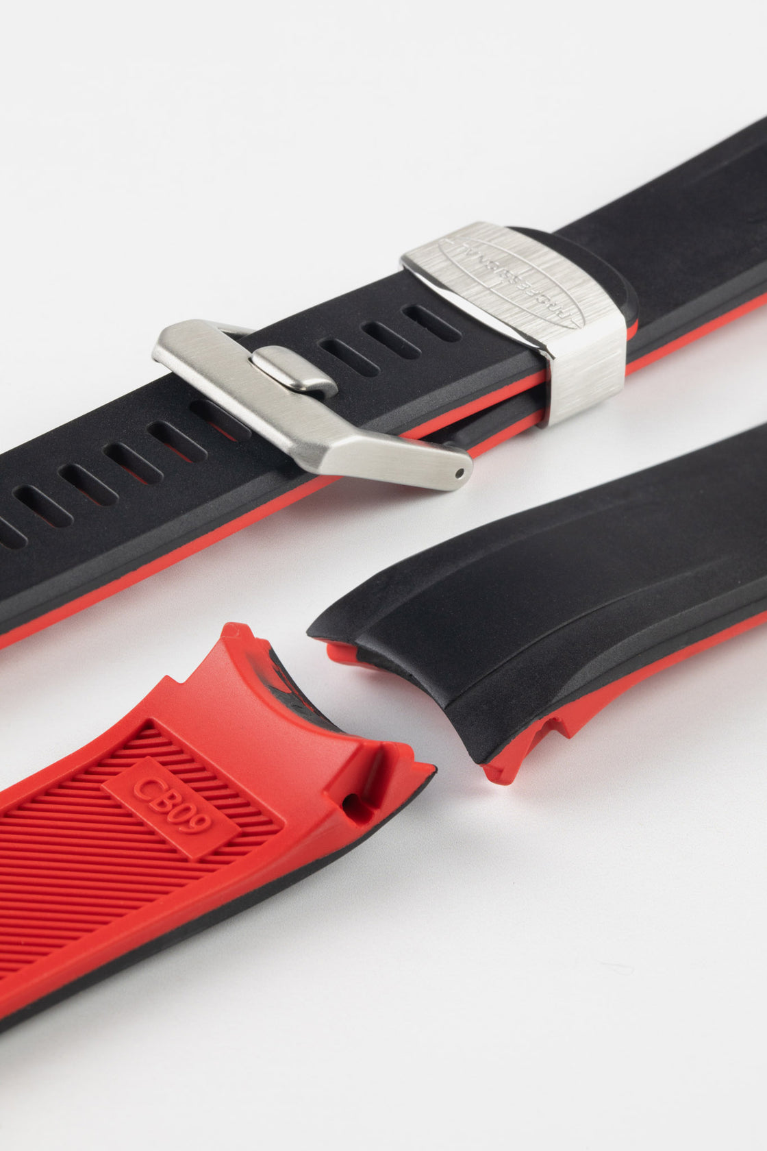 CRAFTER BLUE Rubber Watch Strap for Seiko "New" Samurai – Black & Red ...