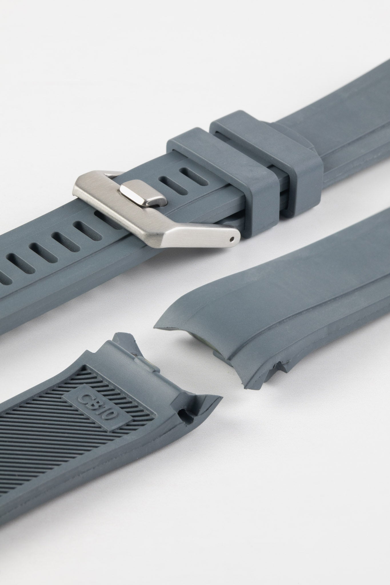 CRAFTER BLUE Curved End Rubber Strap for Seiko SKX Series – GREY
