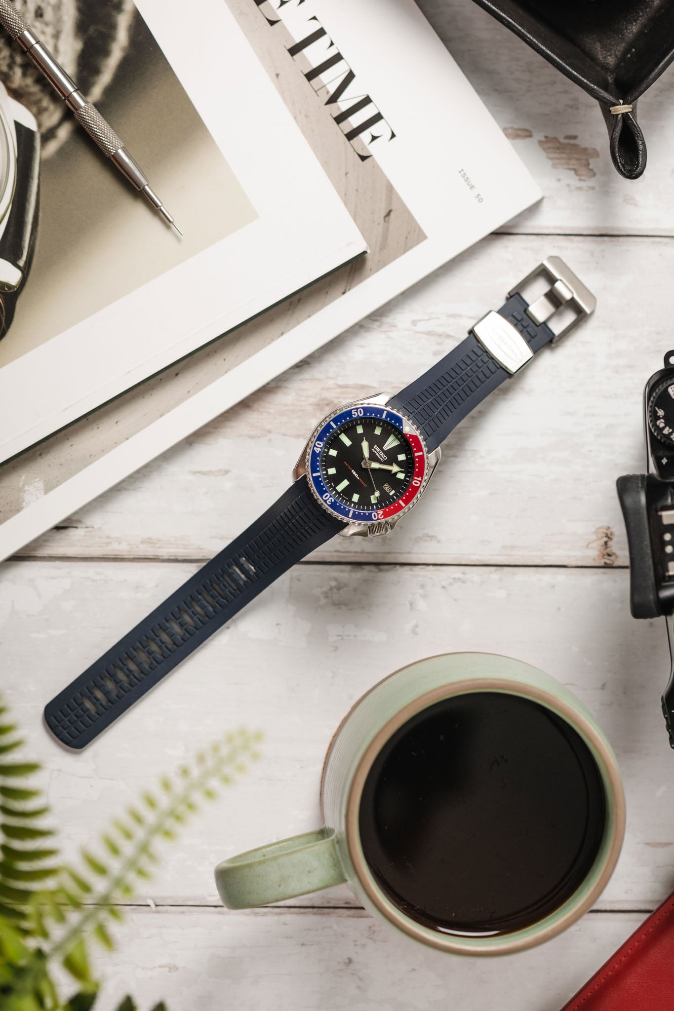 CRAFTER BLUE CB11 'Aquanaut' Rubber Strap for Seiko SKX – DARK BLUE
