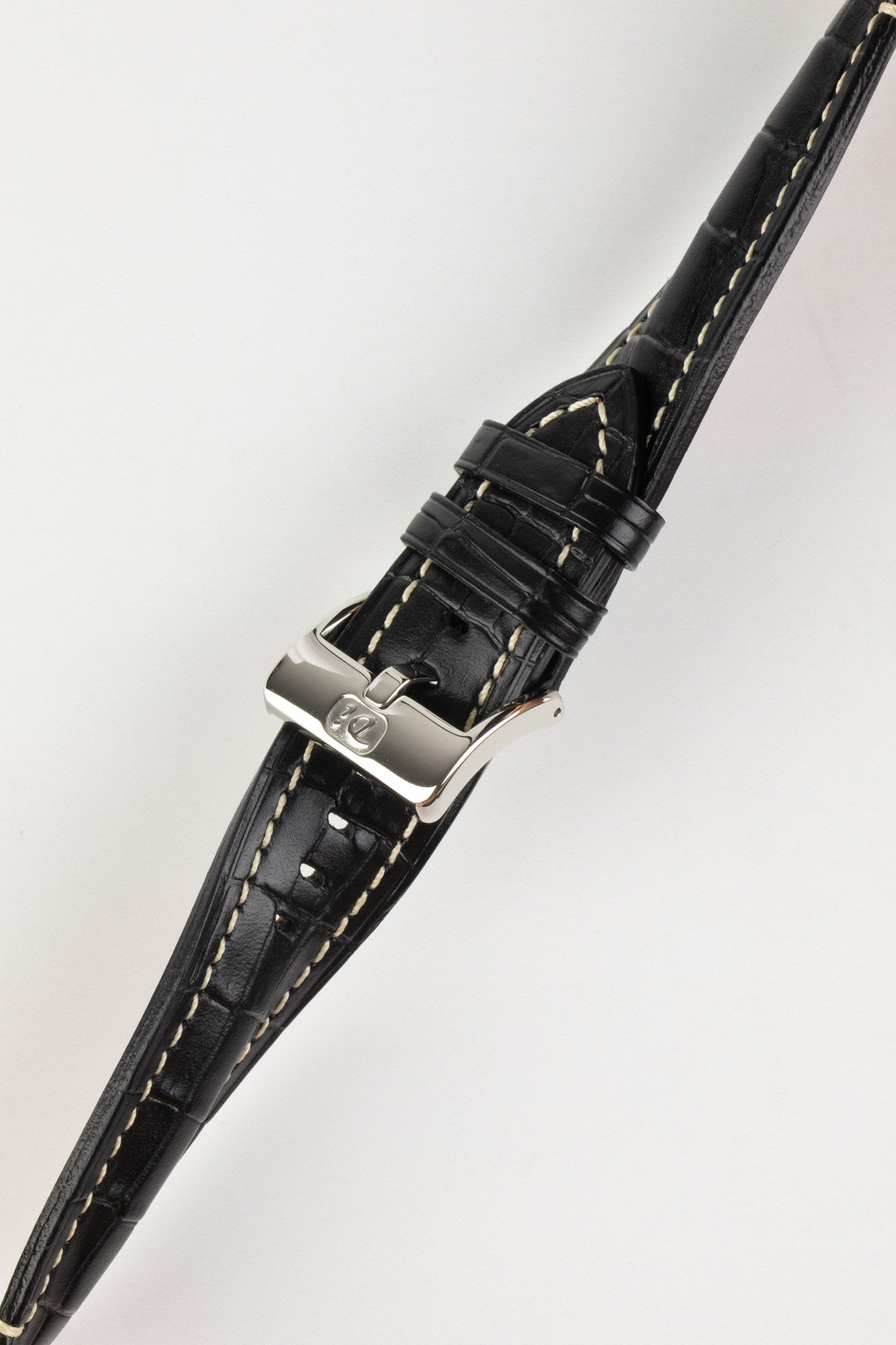 Di-Modell BALI CHRONO Alligator-Embossed Padded Watch Strap in BLACK