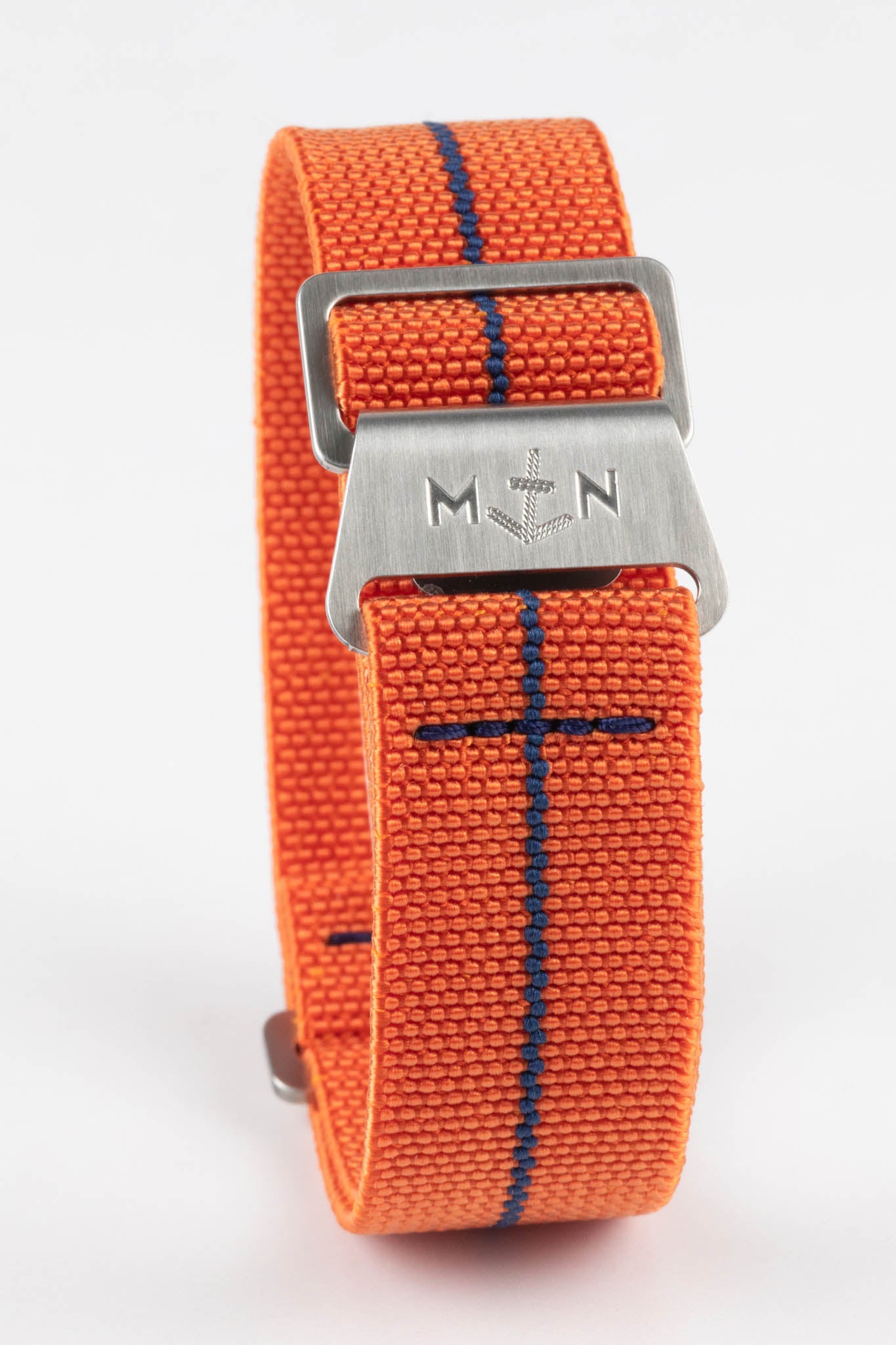 Erika's Originals ORANGE MN™ Strap with NAVY BLUE Centerline Stitch