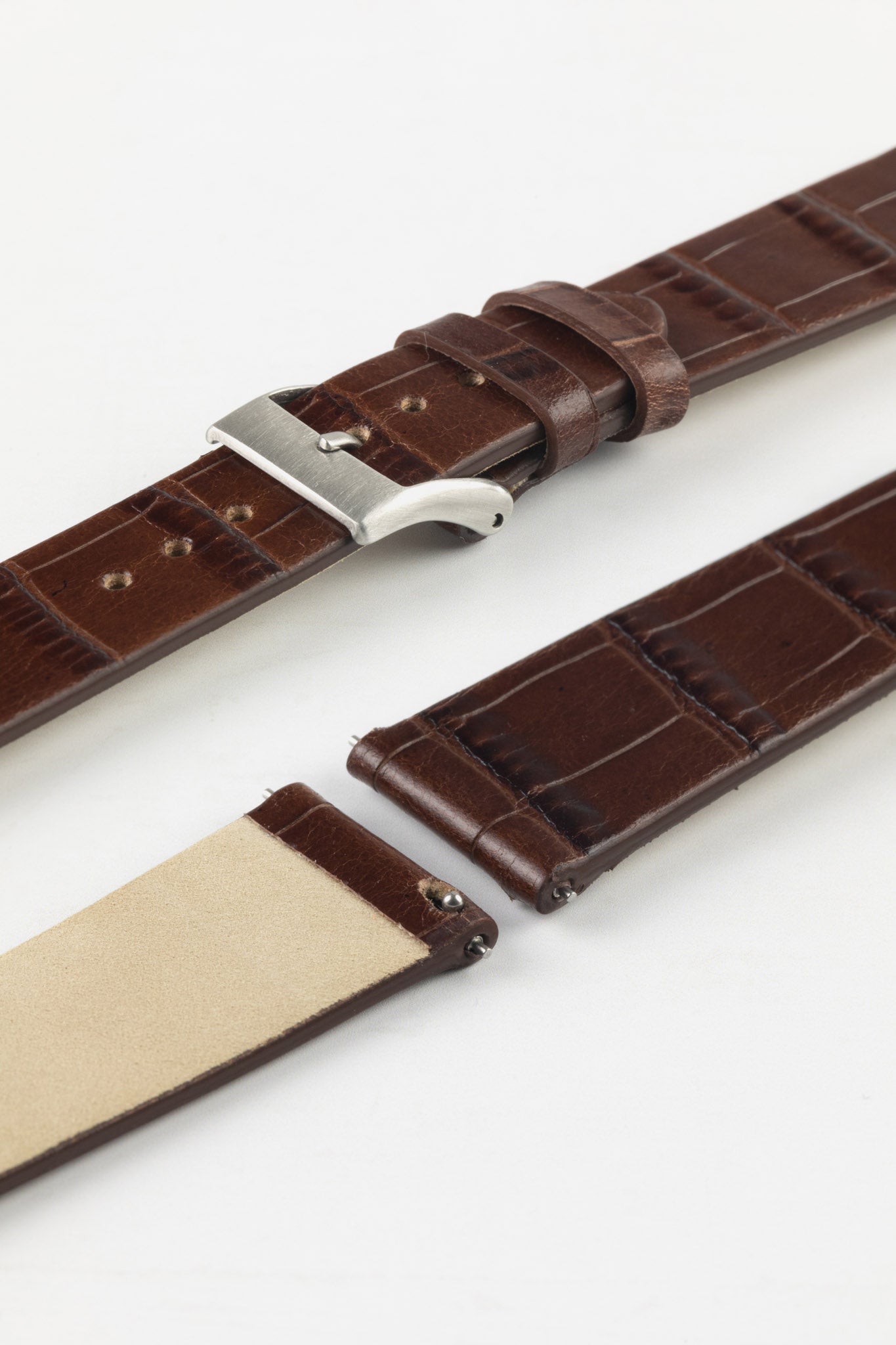 Dark Brown Watch Strap | Alligator-Embossed | WatchObsession