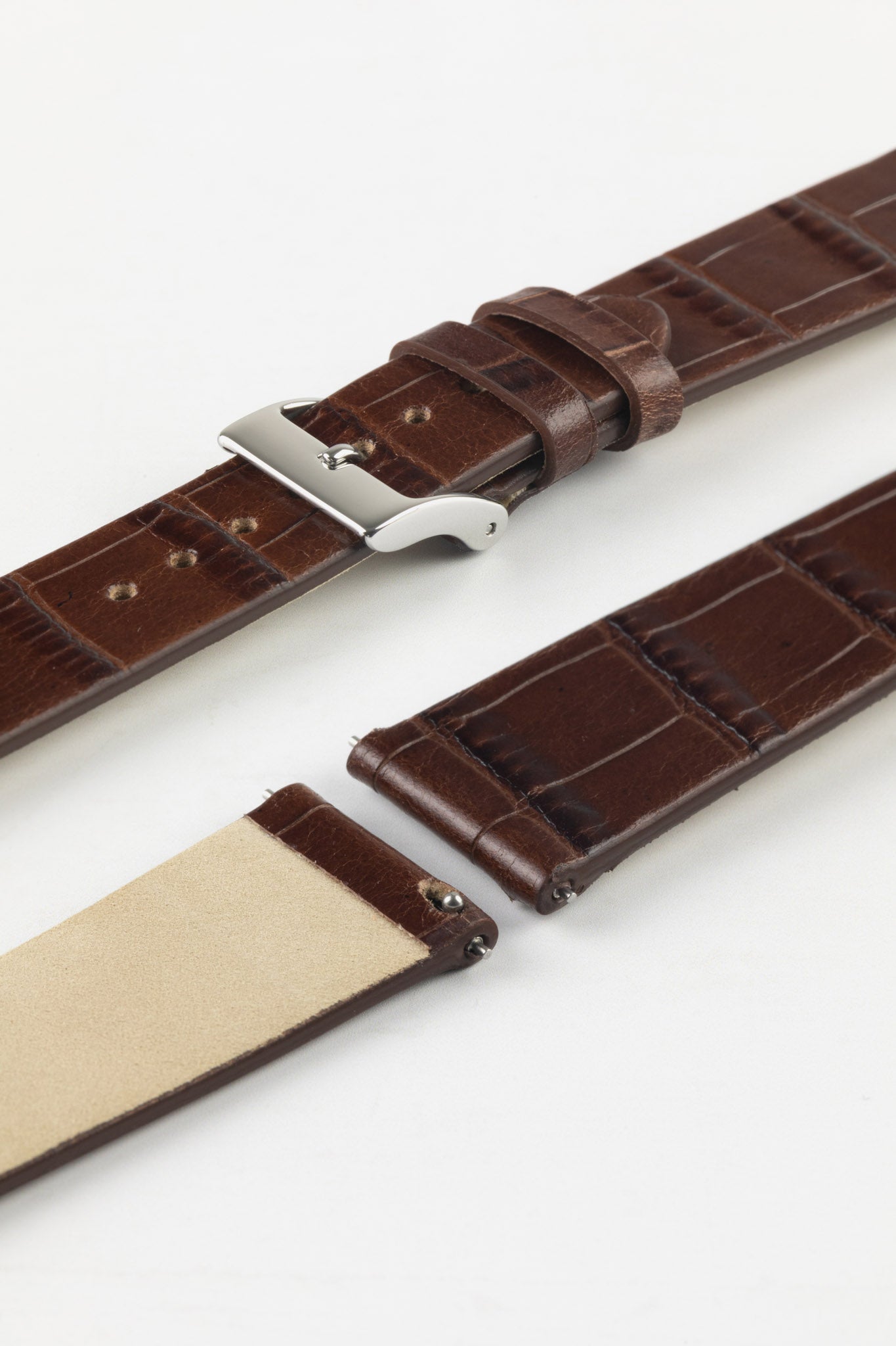 Dark Brown Watch Strap | Alligator-Embossed | WatchObsession