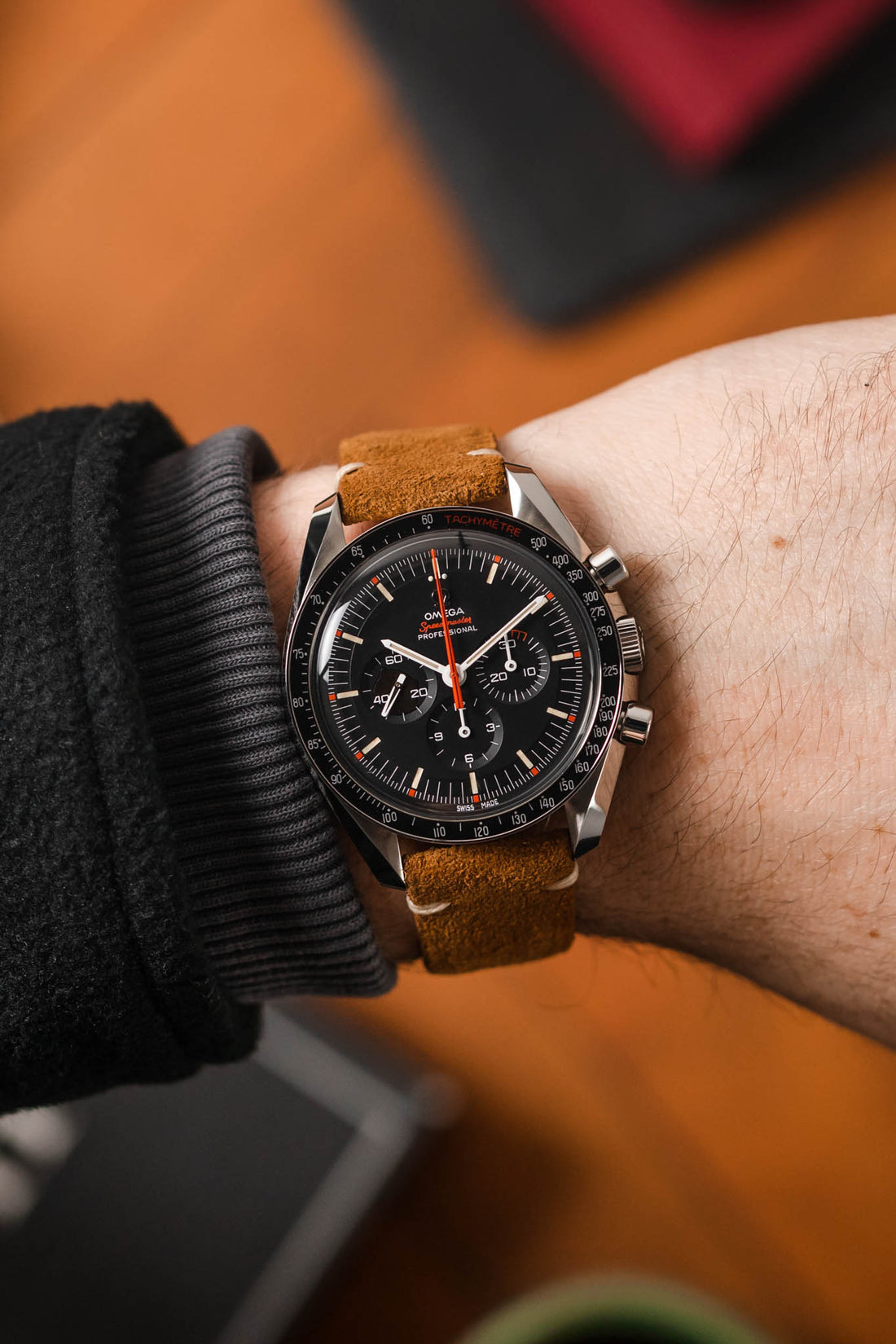 JPM Italian Vintage Suede Leather Watch Strap | GOLD BROWN