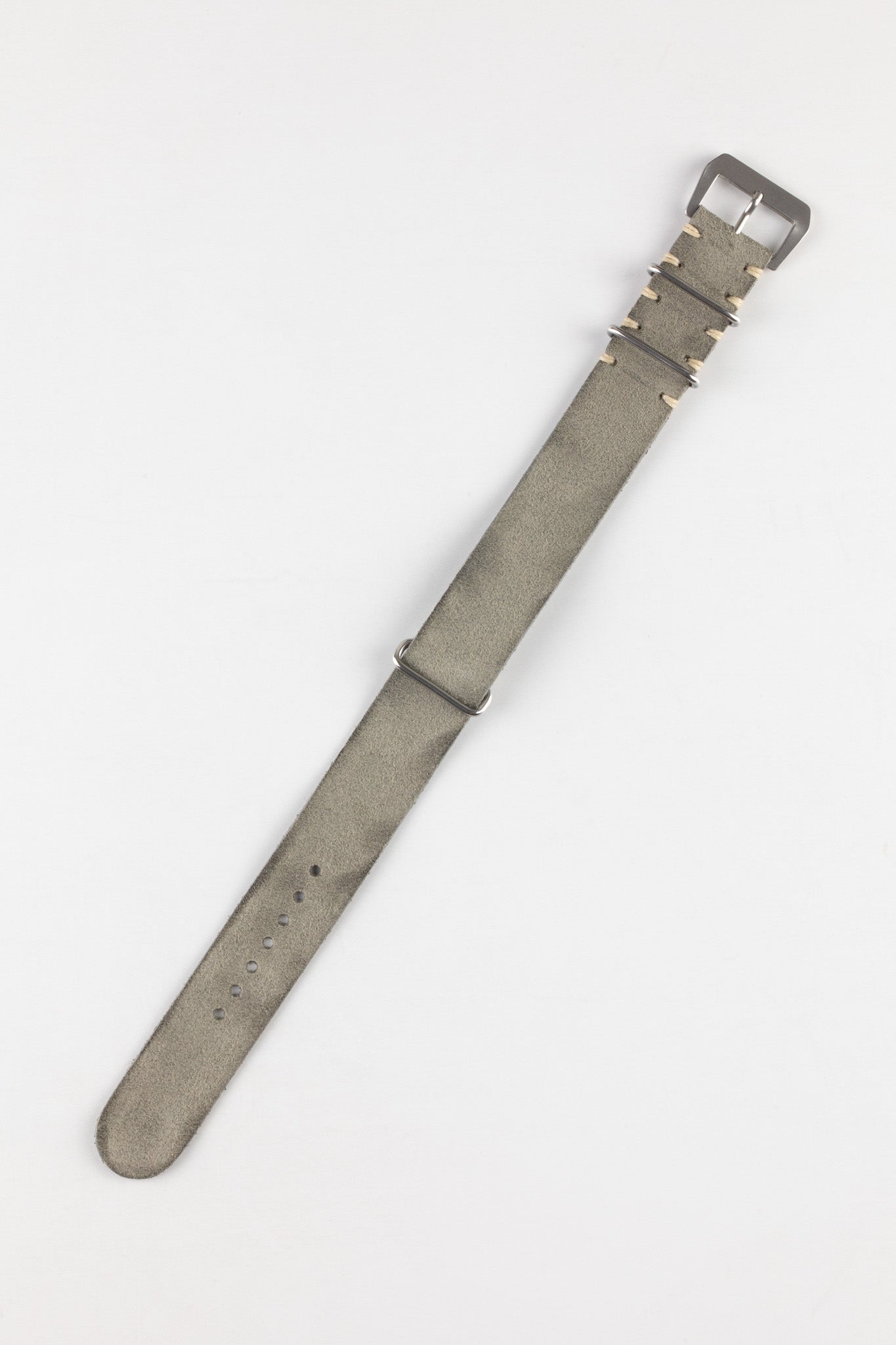 JPM Italian Leather One-Piece Watch Strap in TASSO GREY | WatchObsession