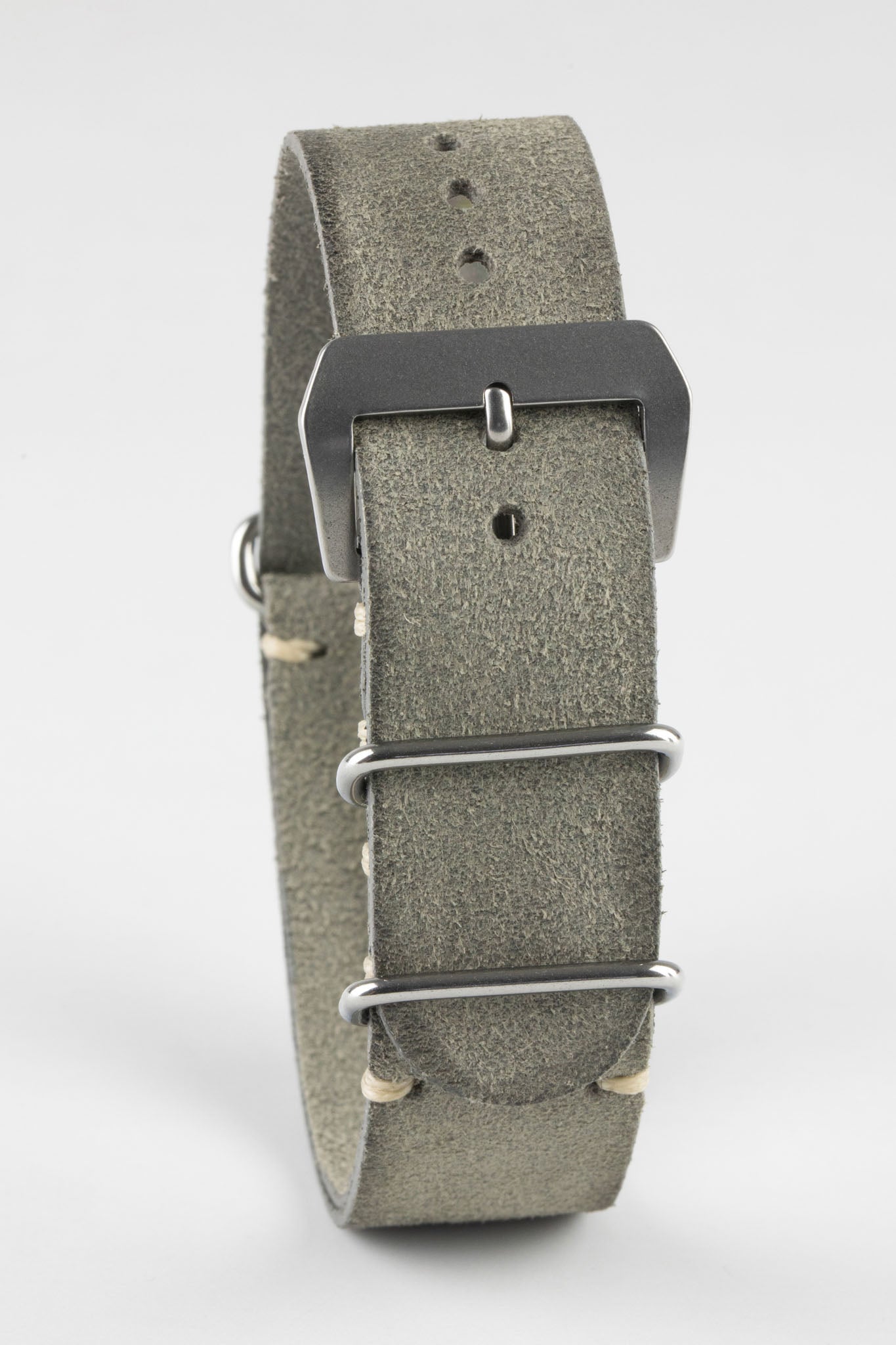 JPM Italian Leather One-Piece Watch Strap in TASSO GREY | WatchObsession