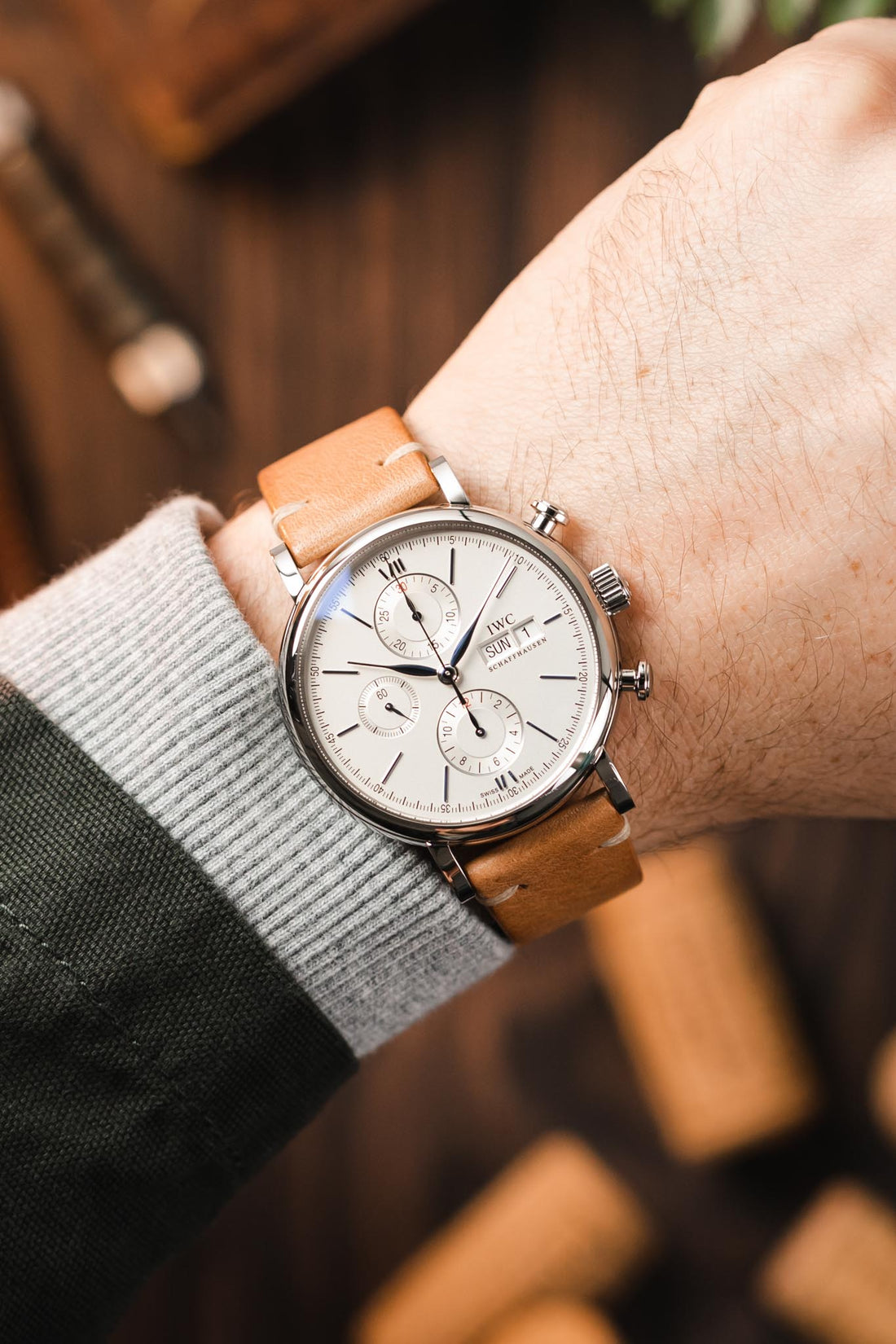 JPM Italian Vintage Leather Watch Strap in HONEY | WatchObsession