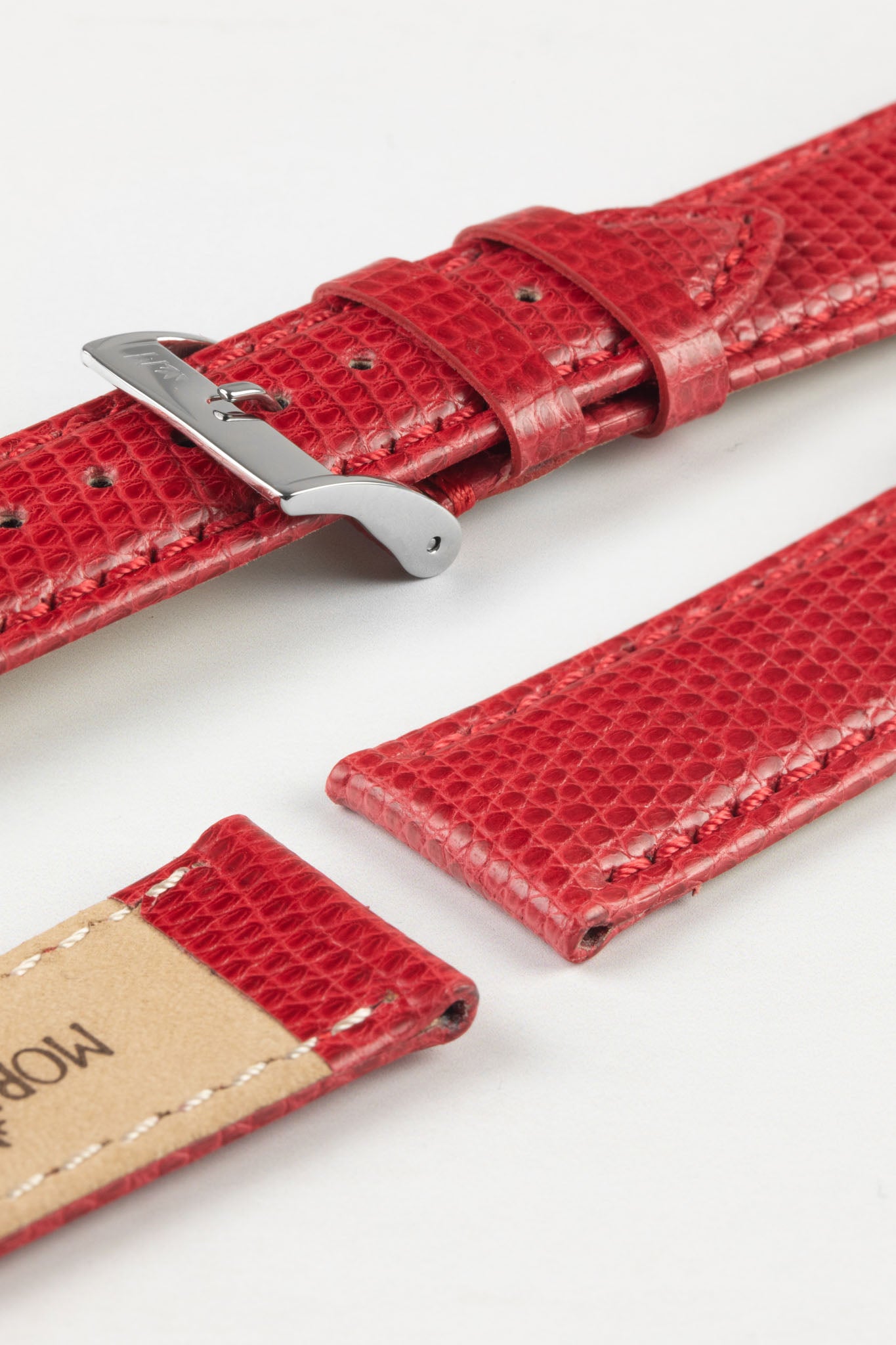 Morellato VIOLINO Genuine Lizard Skin Strap in RED | WatchObsession