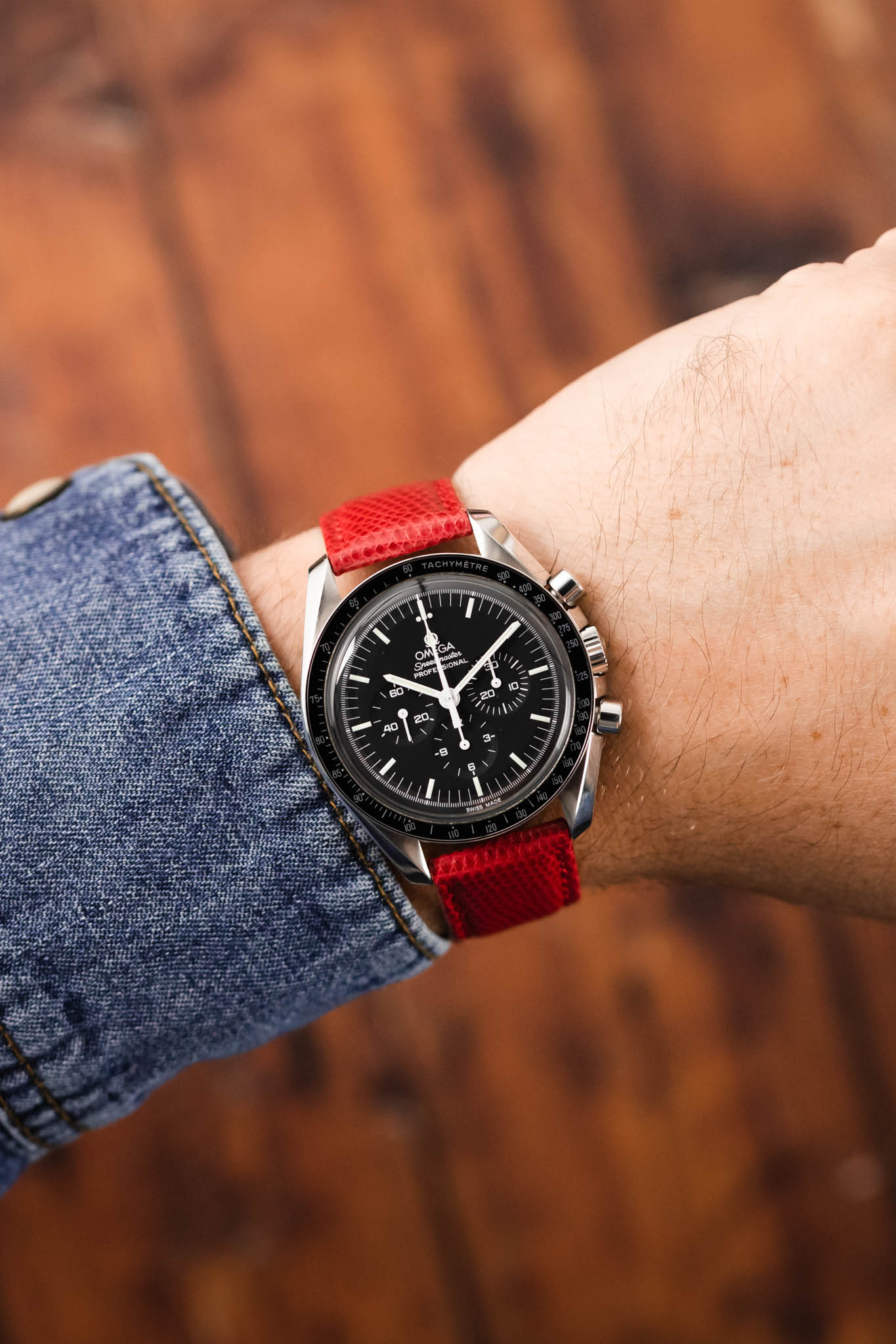 Morellato VIOLINO Genuine Lizard Skin Strap in RED | WatchObsession