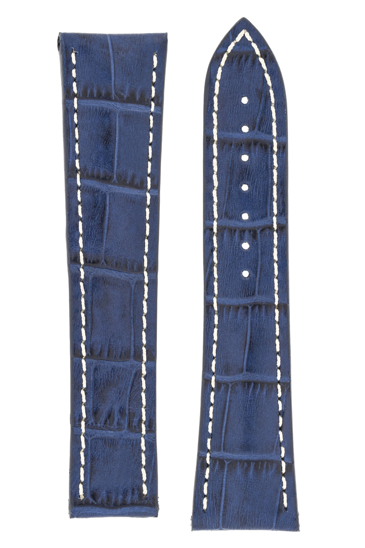Omega-Style Alligator Deployment Watch Strap in BLUE | WatchObsession