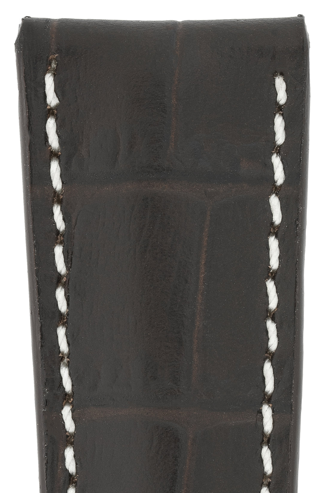Omega-Style Alligator Deployment Watch Strap in BROWN | WatchObsession