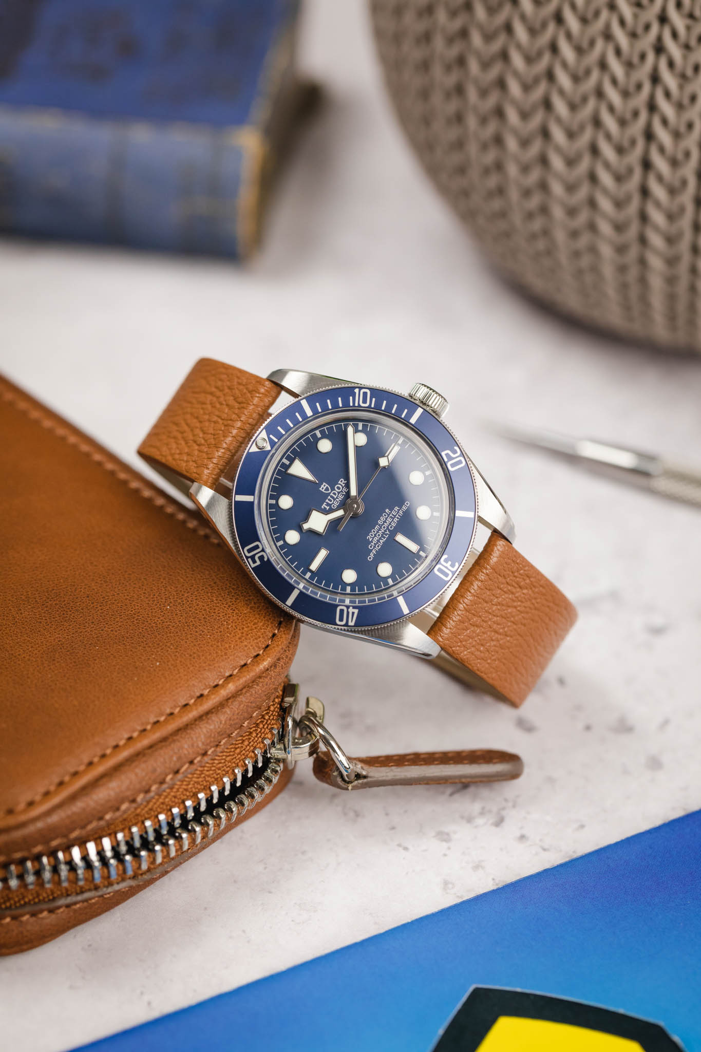 Pebro BILLY Genuine Goatskin Leather Watch Strap in MID BROWN