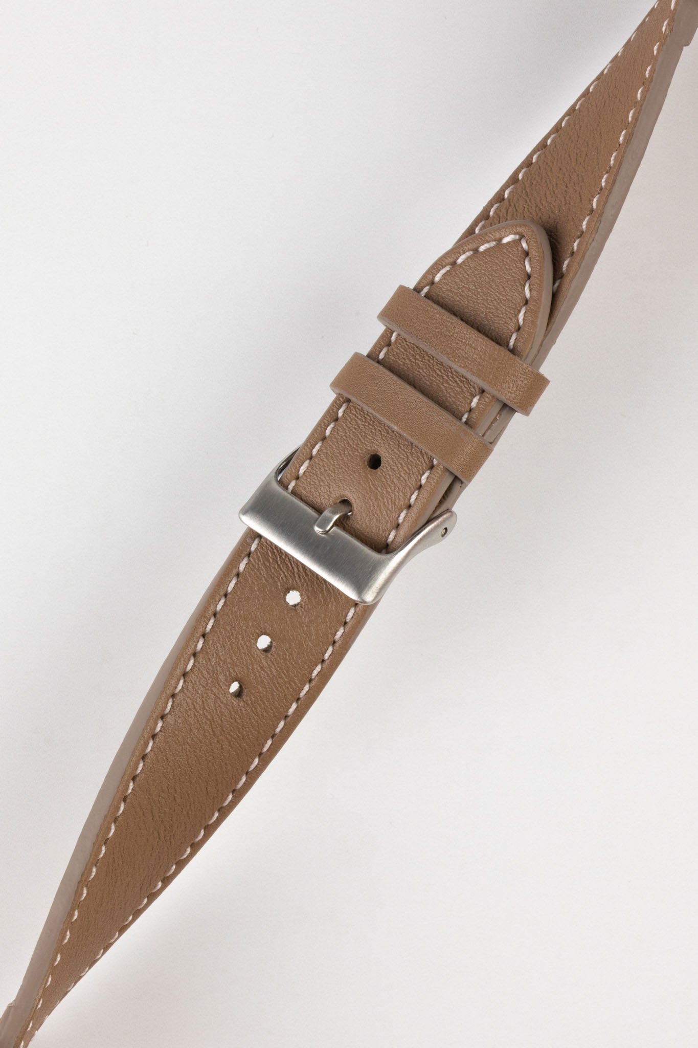 Pebro CLASSIC Unpadded Calfskin Leather Watch Strap in BEIGE